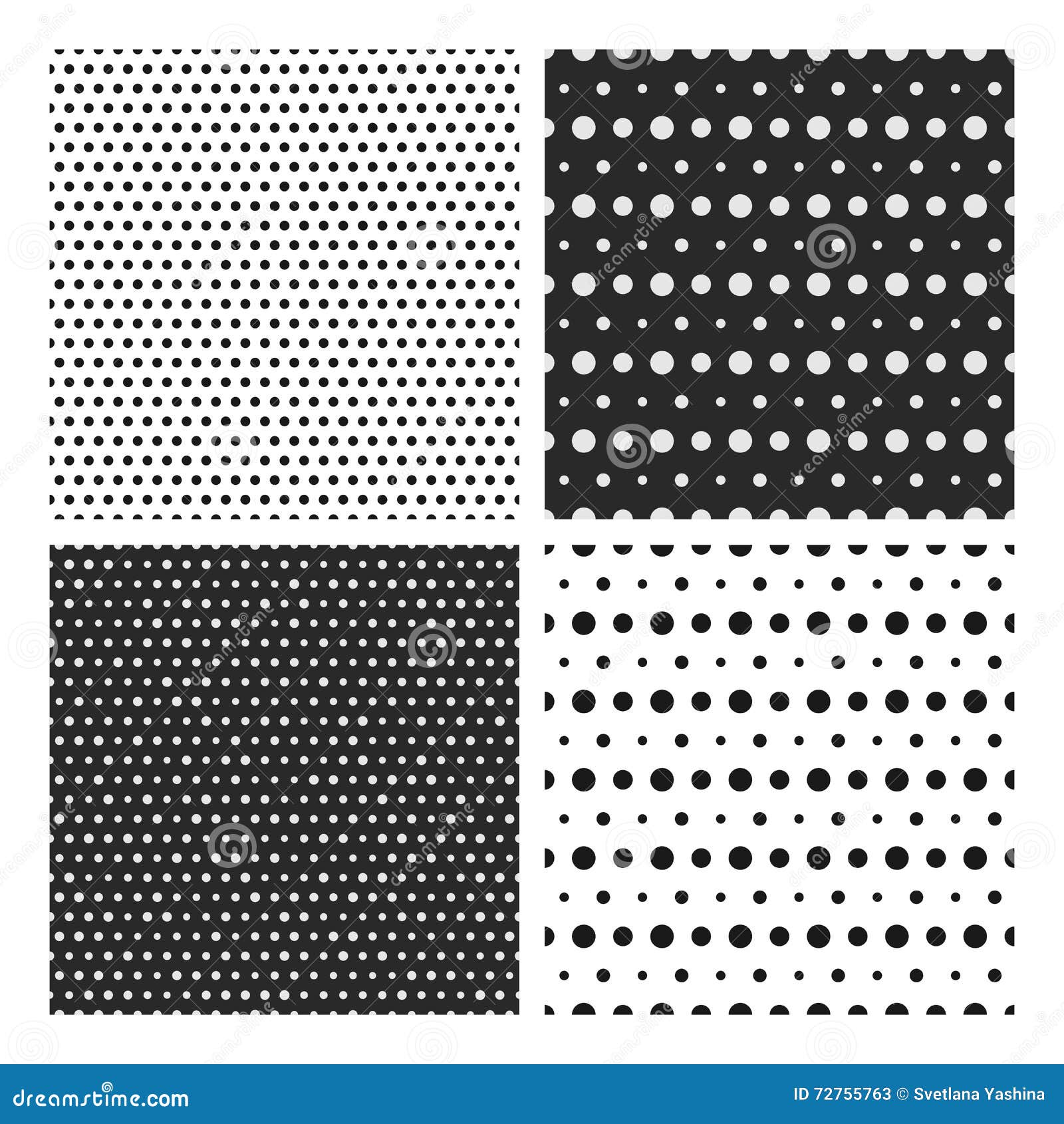 Set of Simple Dotted Patterns. Stock Vector - Illustration of fabric ...