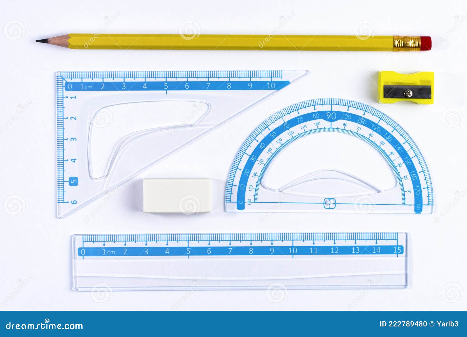 Set of Simple Drawing Tools for Study or Work on White, School or Home ...