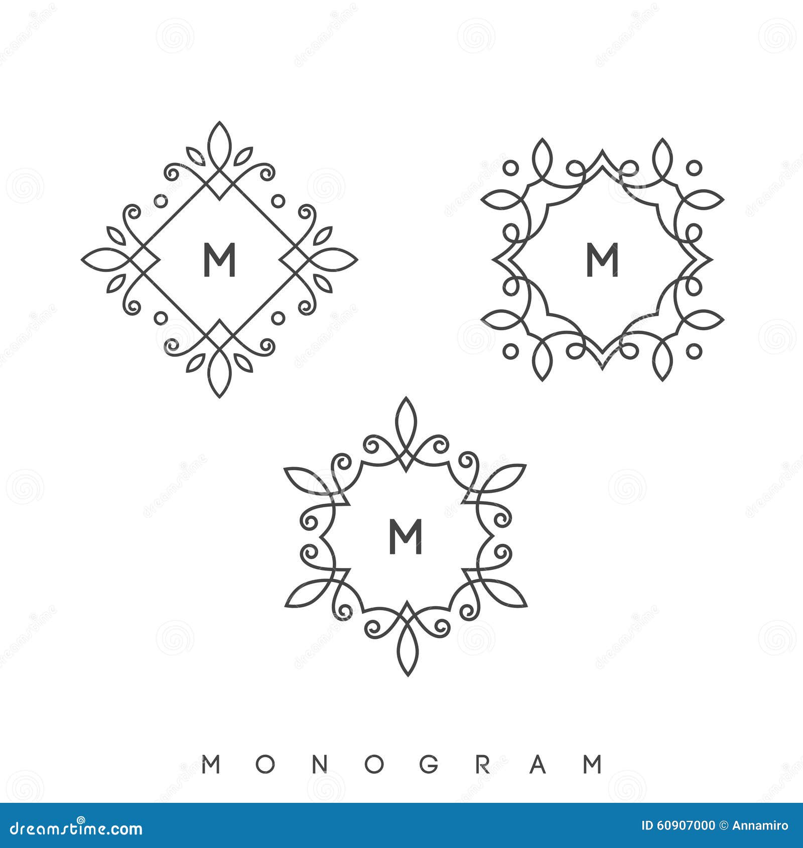 Set of Simple and Elegant Monogram Design Templates. Stock Vector ...