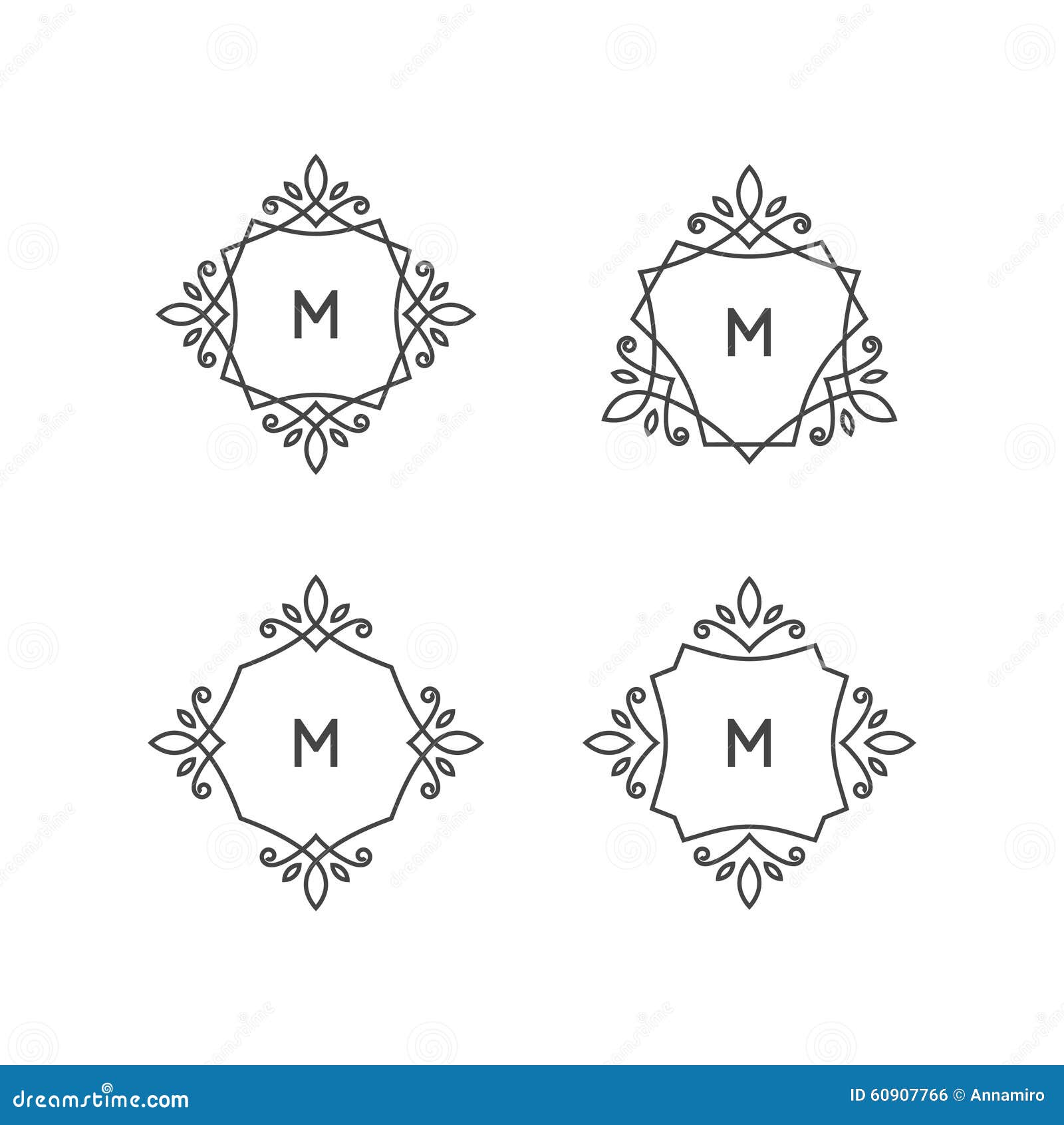 Set of Simple and Elegant Monogram Design Templates. Stock Vector ...
