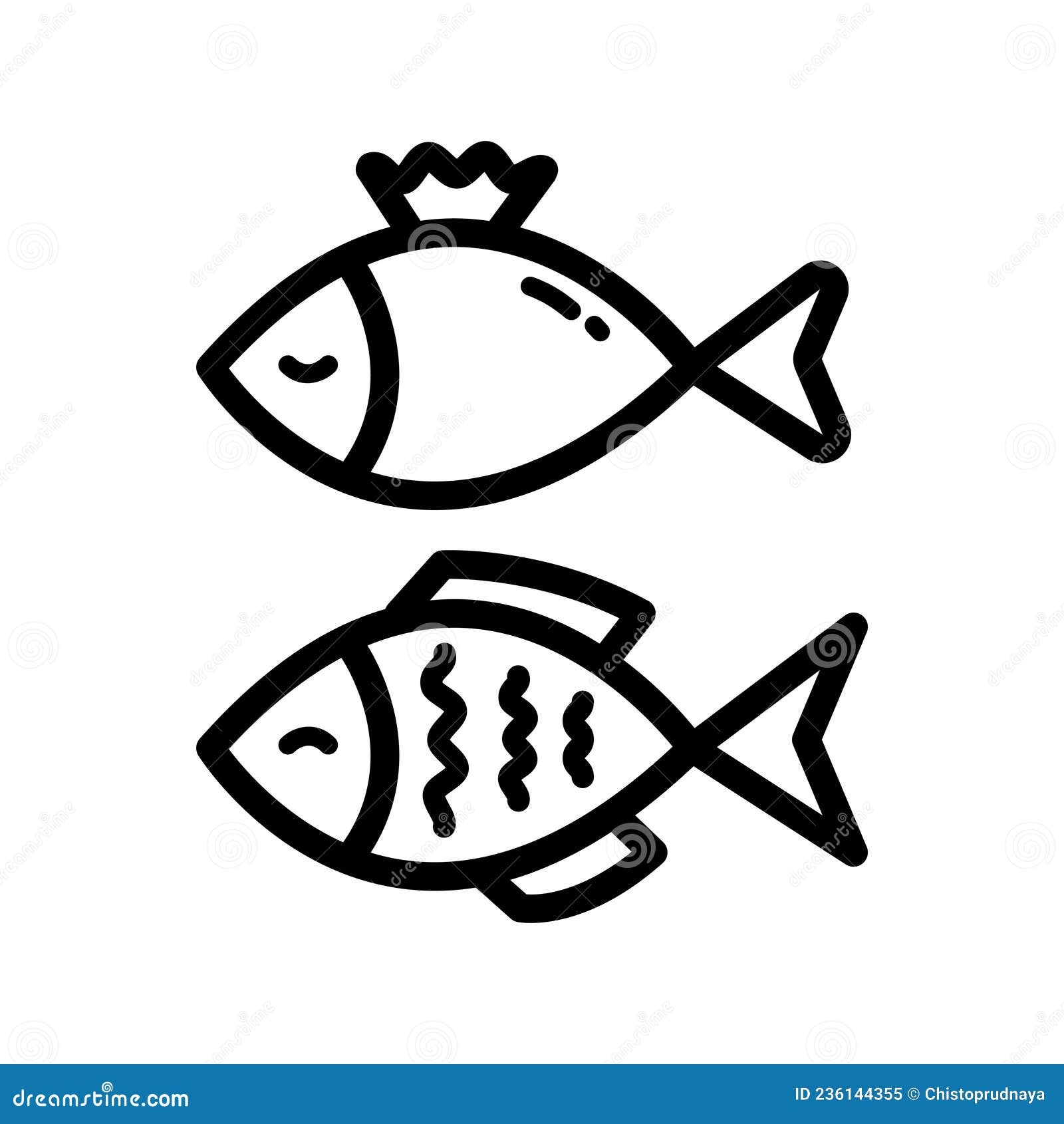 Set of simple fish icons stock vector. Illustration of icon - 236144355