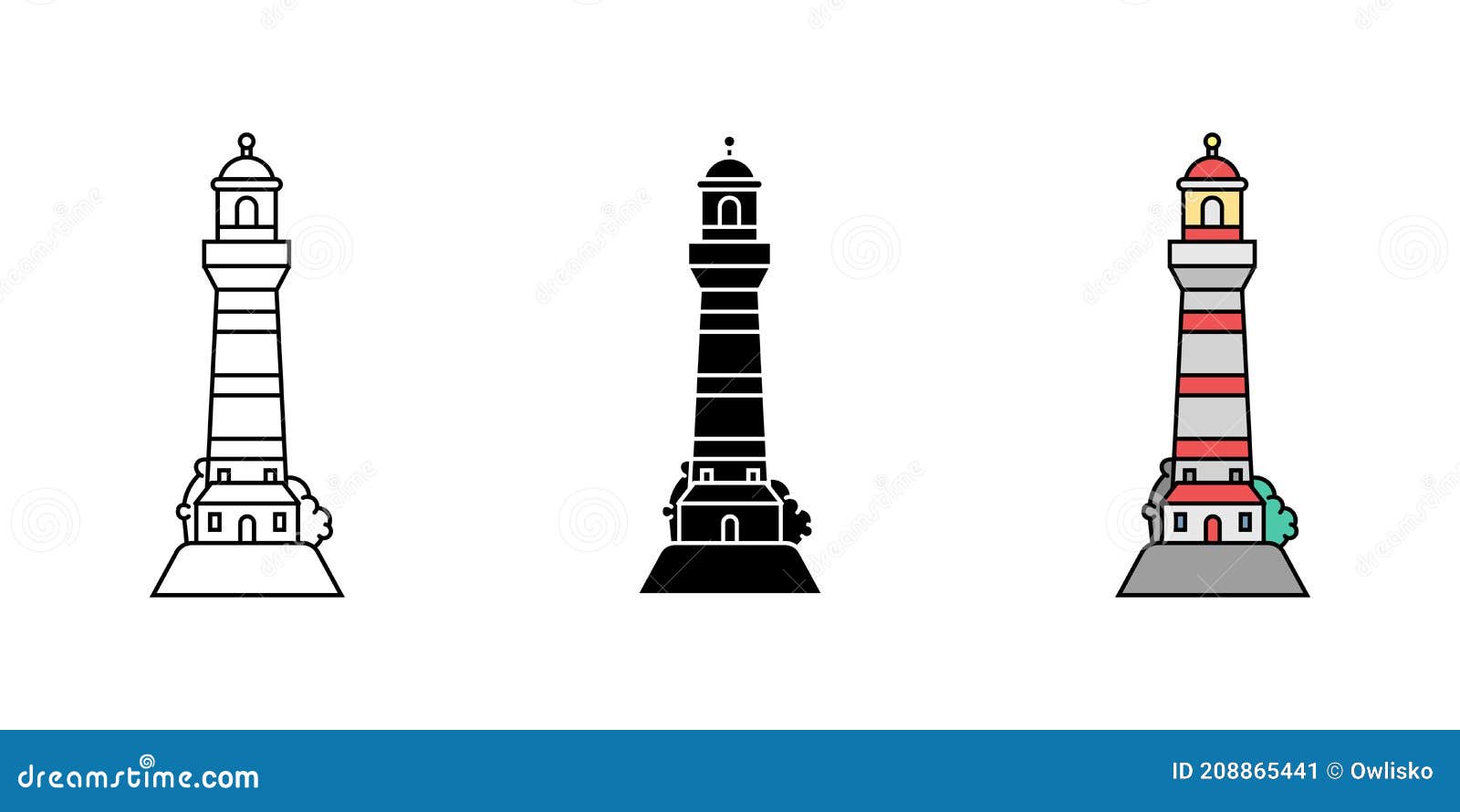 Lighthouses Flat Set Royalty-Free Stock Photo | CartoonDealer.com #72309009