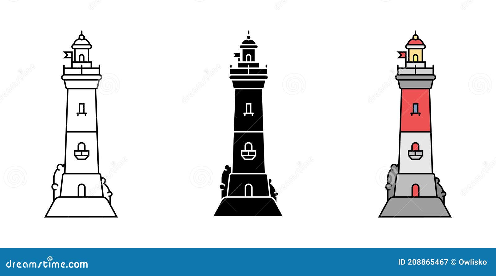 Lighthouses Flat Set Royalty-Free Stock Photo | CartoonDealer.com #72309009