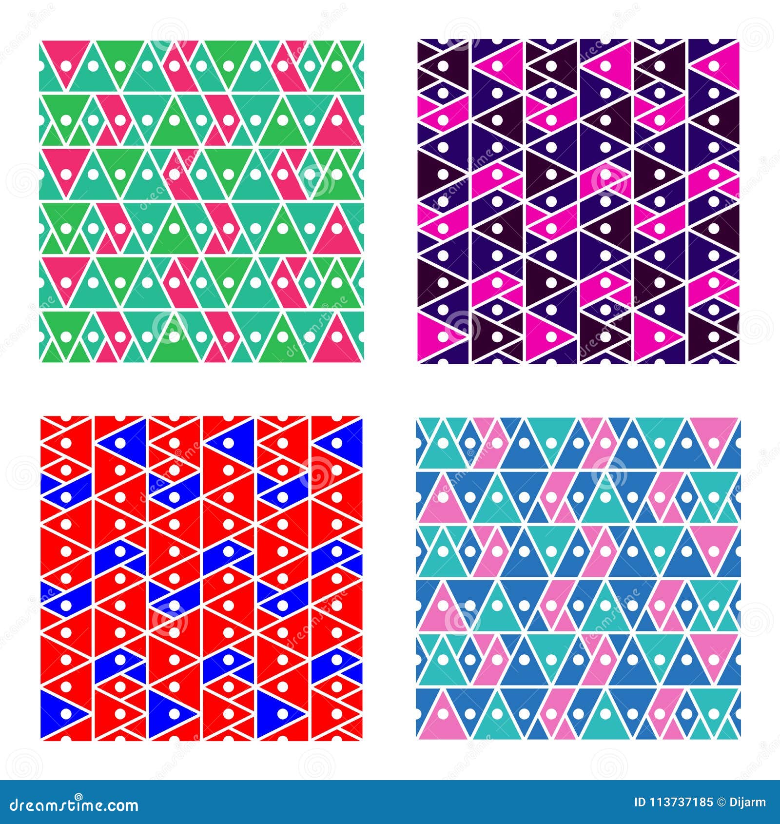 Set of Simple Geometric Backgrounds with Triangles Stock Illustration ...