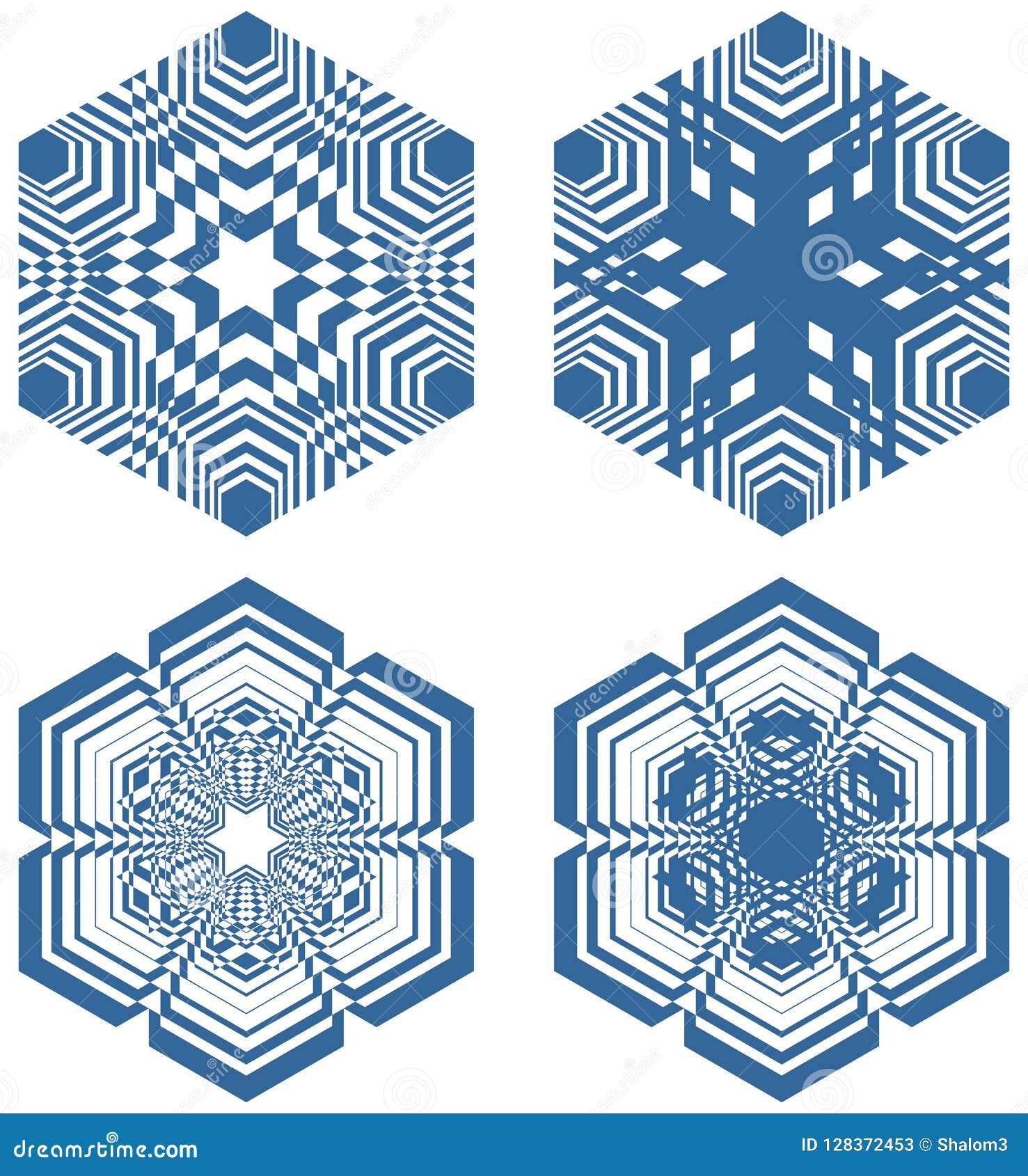 Blue And White Geometric Patterns