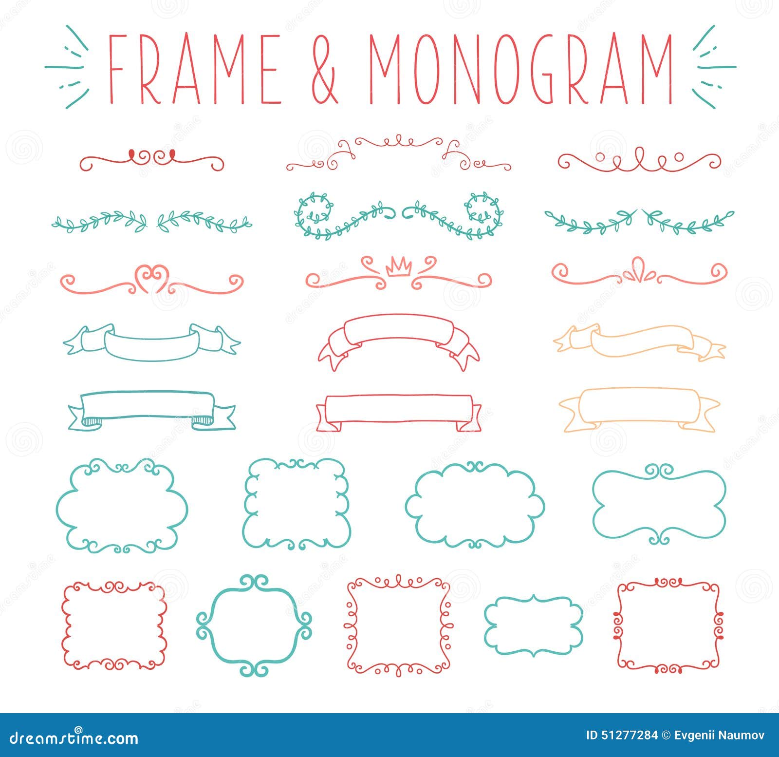 Set of Simple and Graceful Monogram Design Stock Vector - Illustration ...