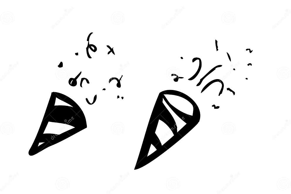 Set 2 Simple Hand Draw Doodle Confetti Stock Vector - Illustration of ...