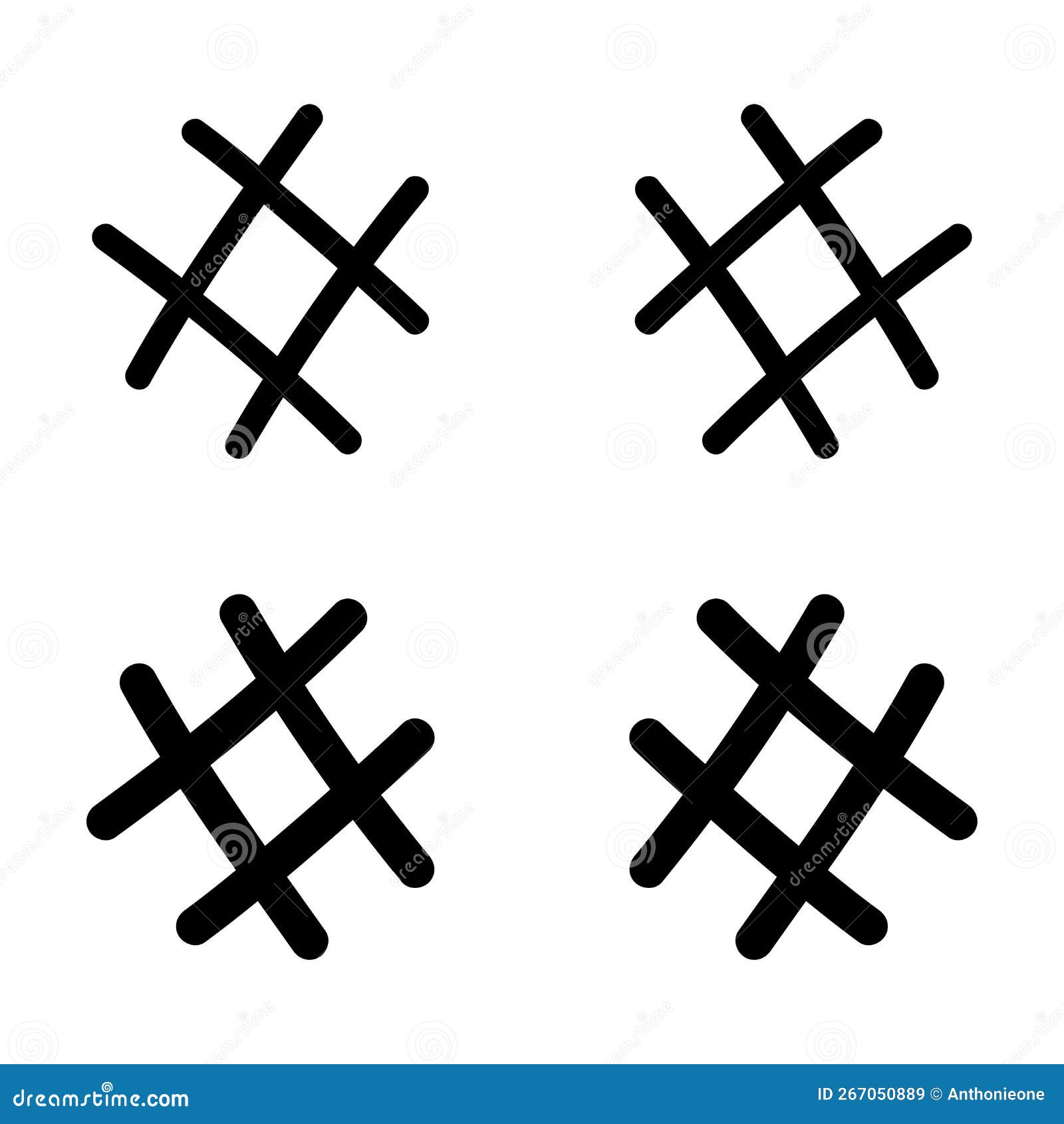 Set of Simple Hash Tag Icon Flat Design Vector Illustration Stock ...