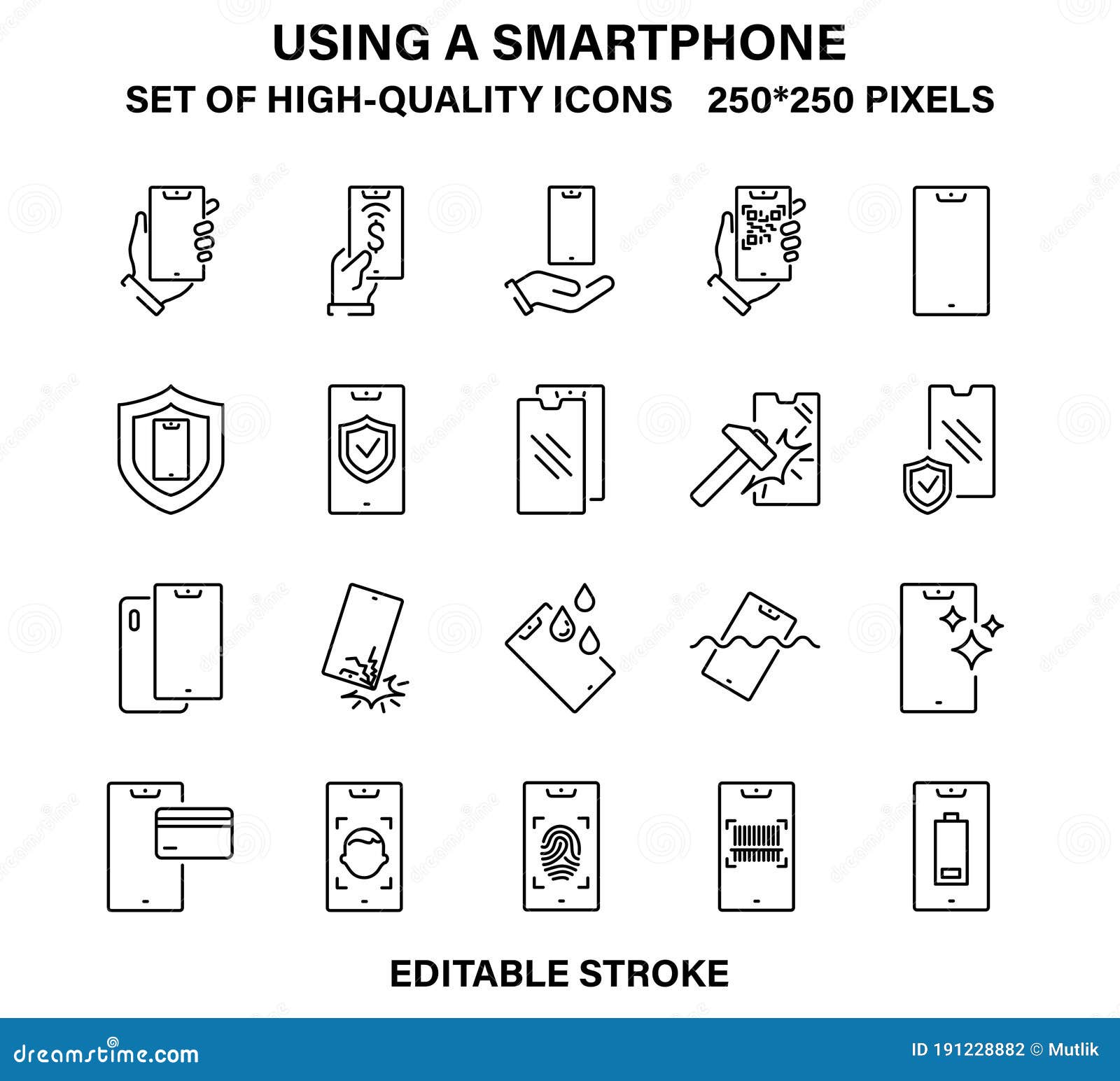 A Set of Simple but High-quality Icons about Using Your Smartphone ...
