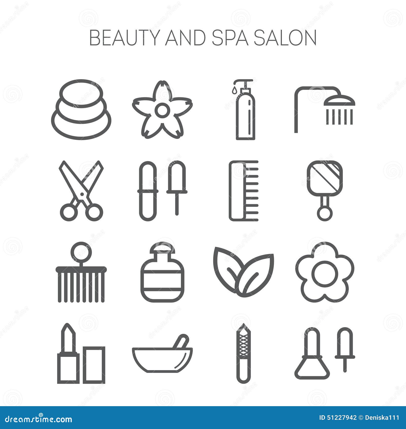Set of Simple Icons for Beauty, Spa, Salons, Web Stock Vector ...