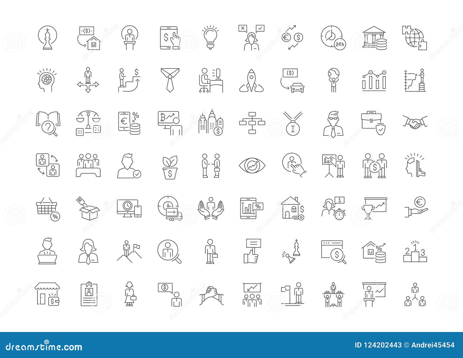 Set of Simple Icons of Business Management. Stock Illustration ...
