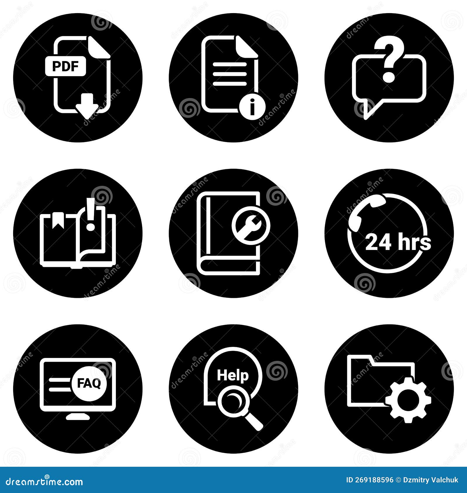 Set of Simple Icons on a Theme Manual, Vector, Design, Collection, Flat ...