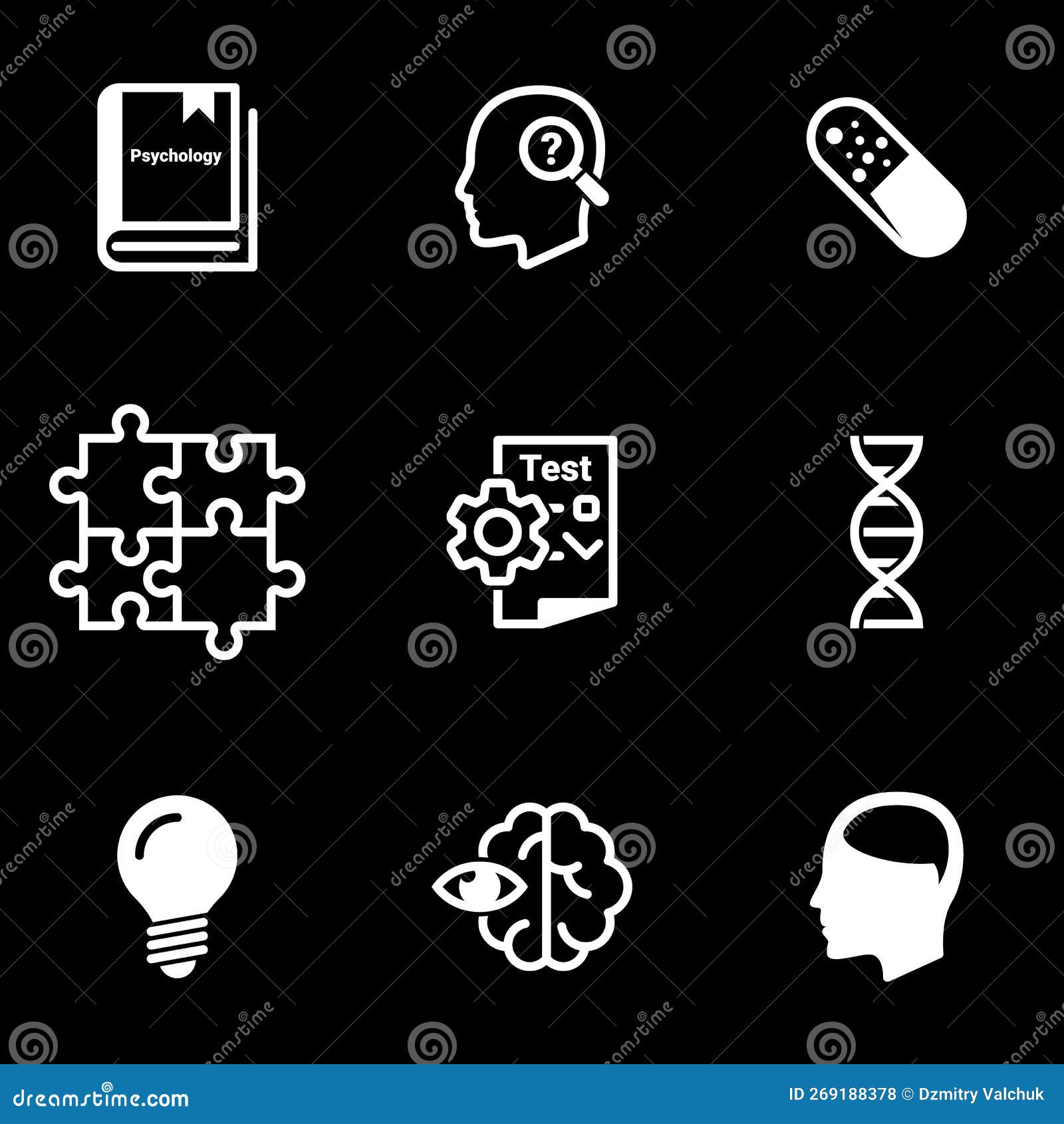 Set of Simple Icons on a Theme Psychology, Learning, and, Learning ...