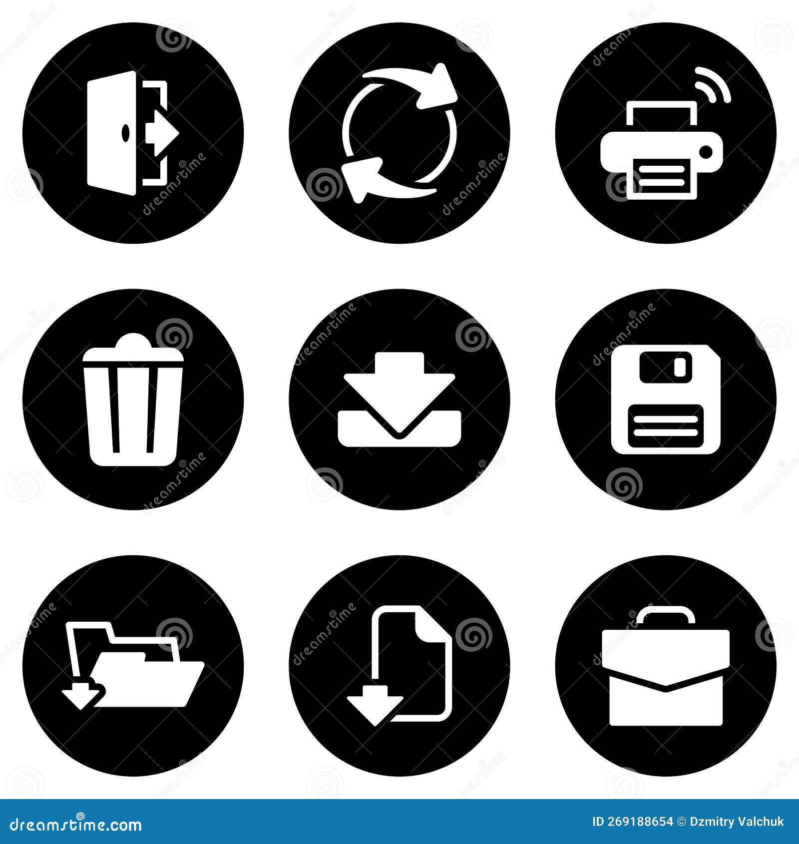 Set of Simple Icons on a Theme Save, Vector, Design, Collection, Flat ...