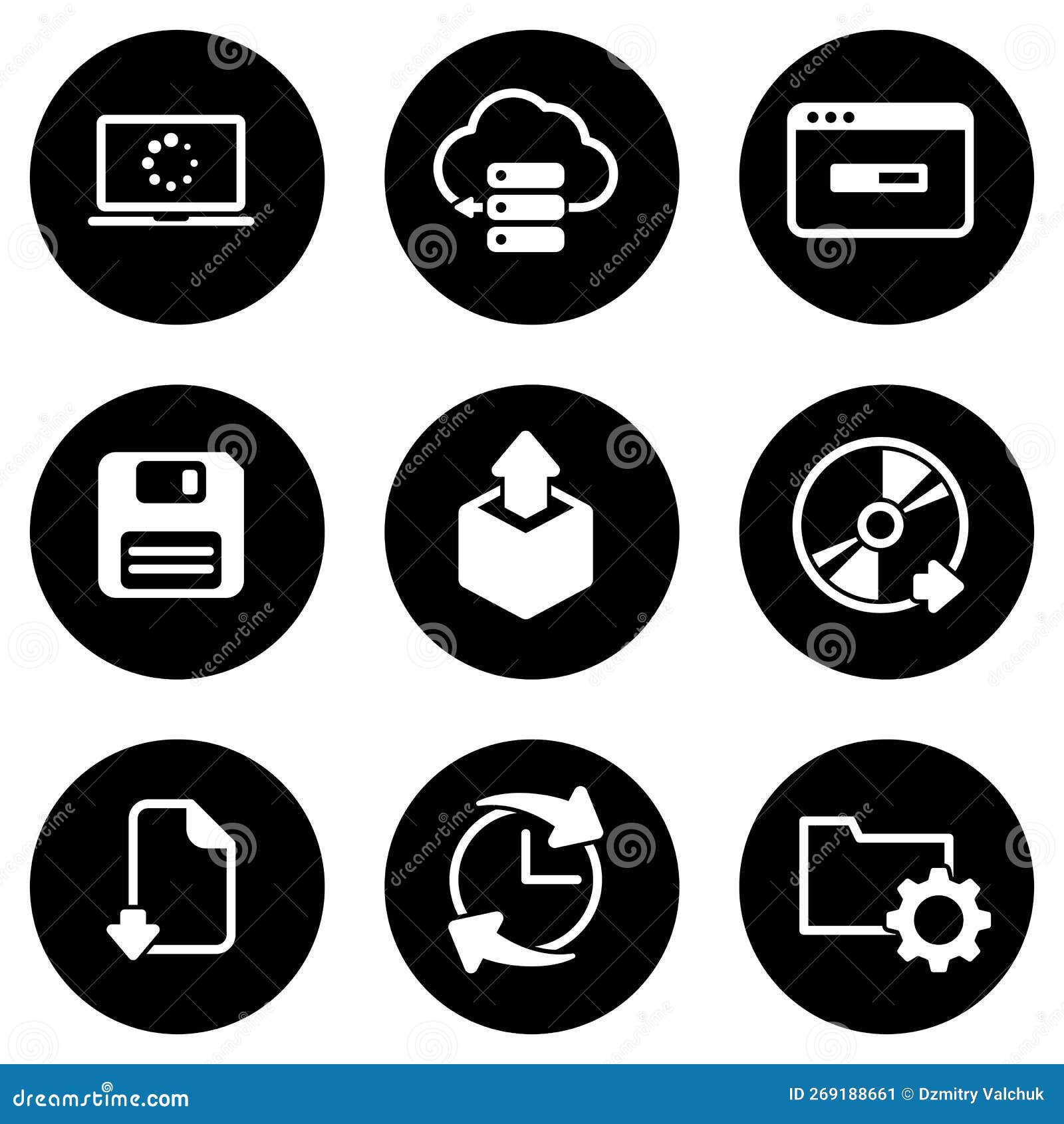 Set of Simple Icons on a Theme Software, Vector, Design, Collection ...