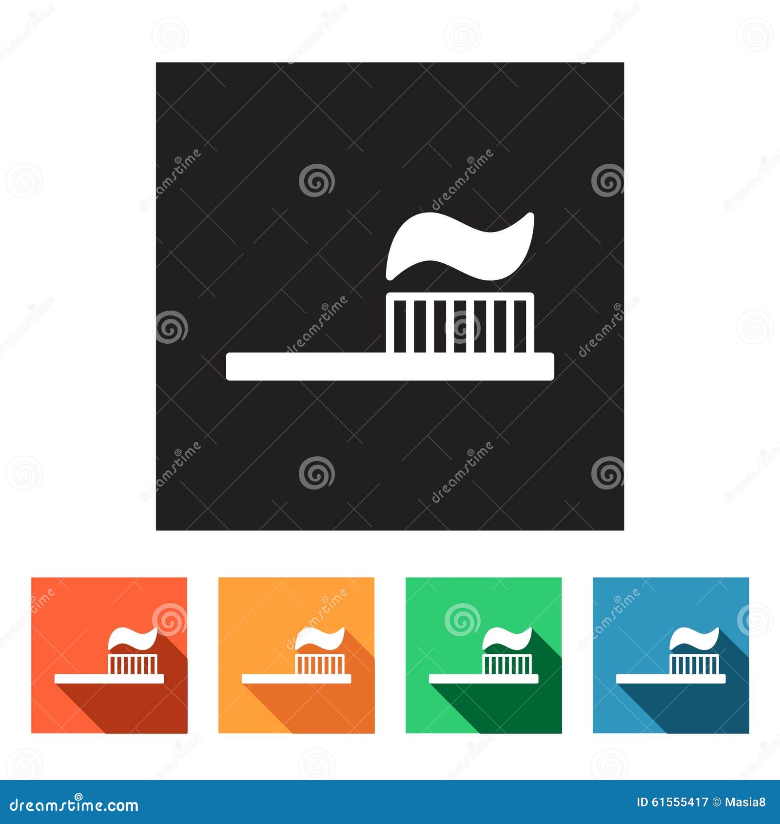 Set of Simple Icons (toothbrush and Toothpaste), Stock Illustration ...