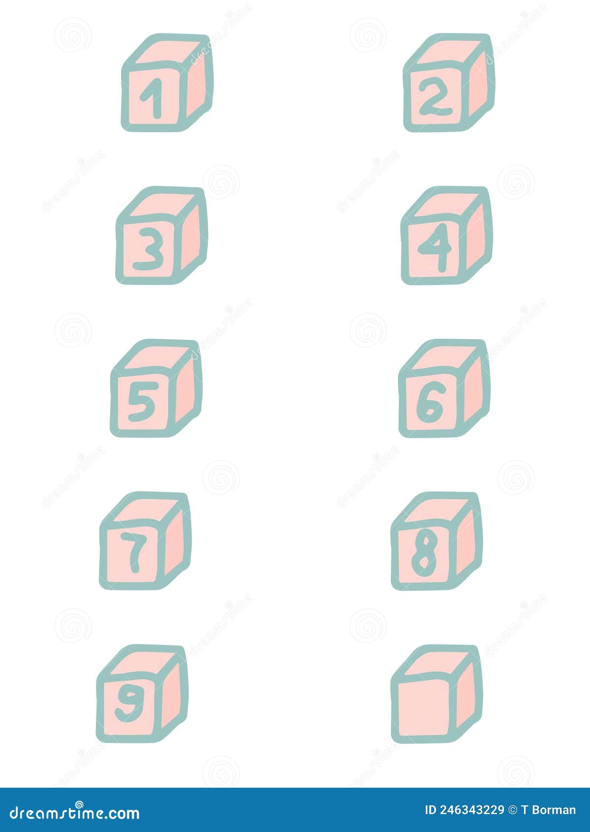 Set of Simple Isolated Vector Cubes Educational Learning Toys for Kids ...