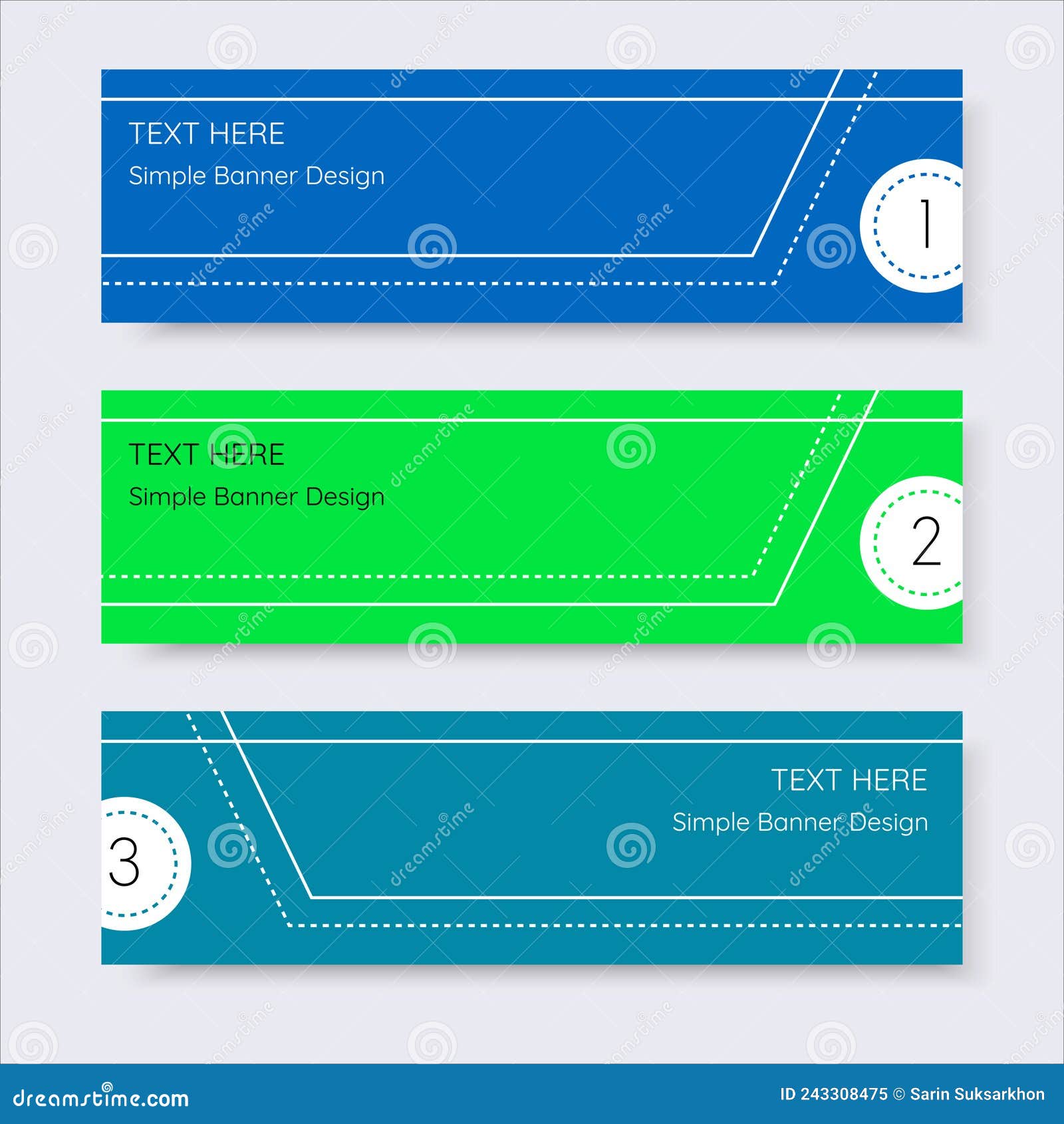 Set of Simple Line Banner Design in Horizontal Style Stock Vector ...