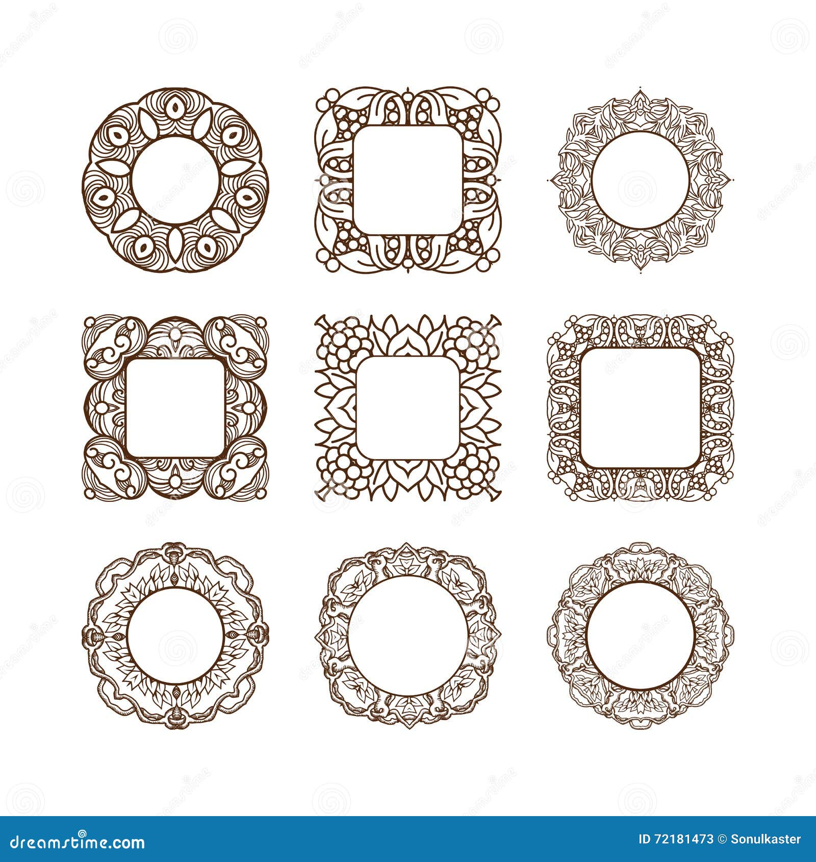 Set of Simple Linear Monograms. Stock Vector - Illustration of contour ...