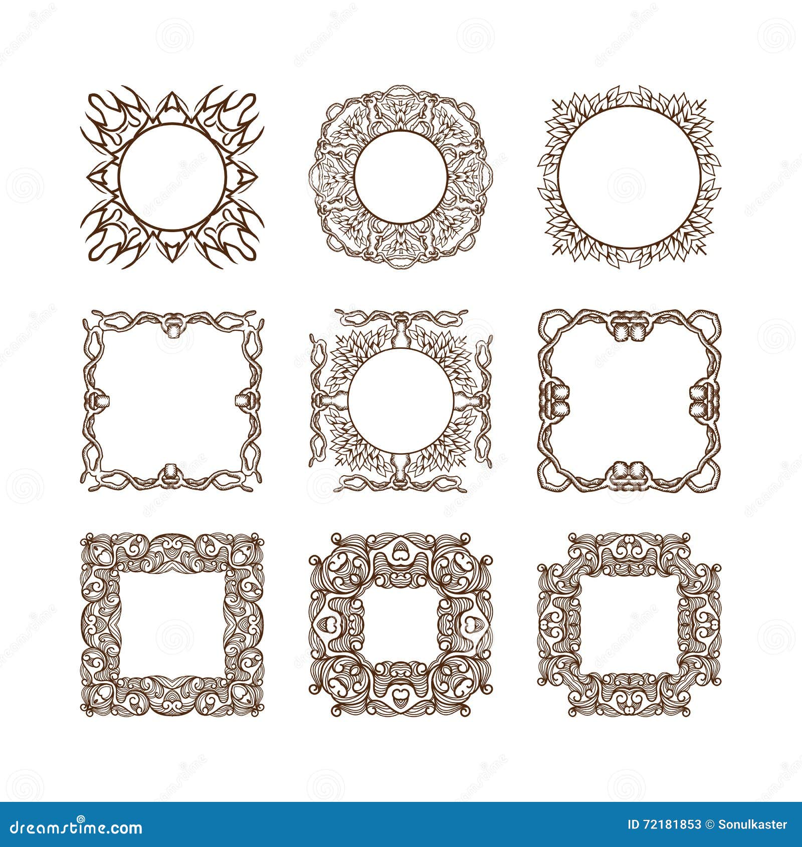 Set of Simple Linear Monograms. Stock Vector - Illustration of jewelry ...