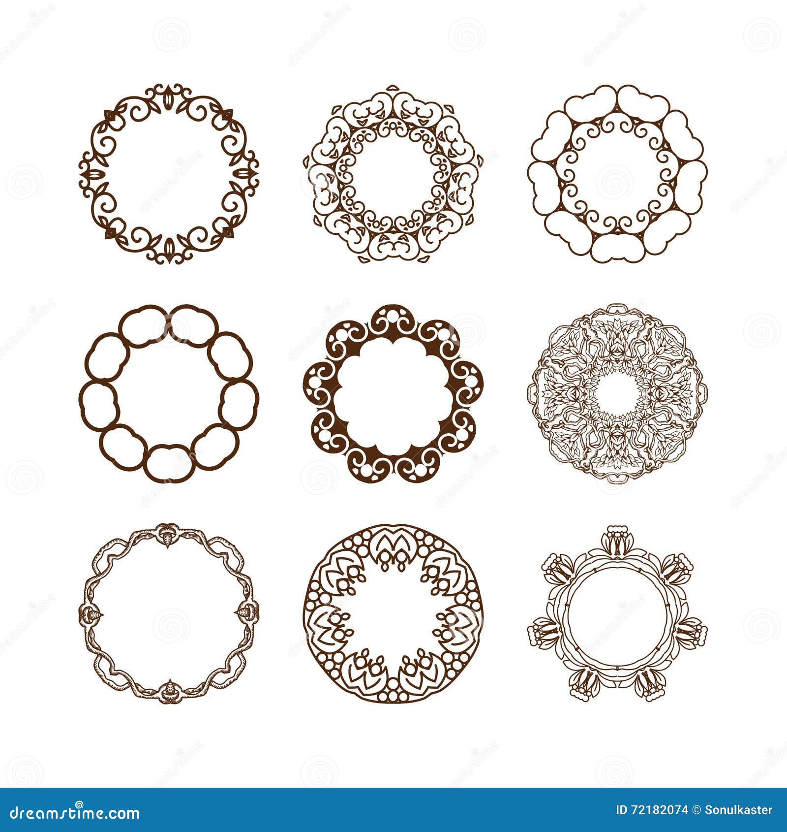 Set of Simple Linear Monograms. Stock Vector - Illustration of graceful ...