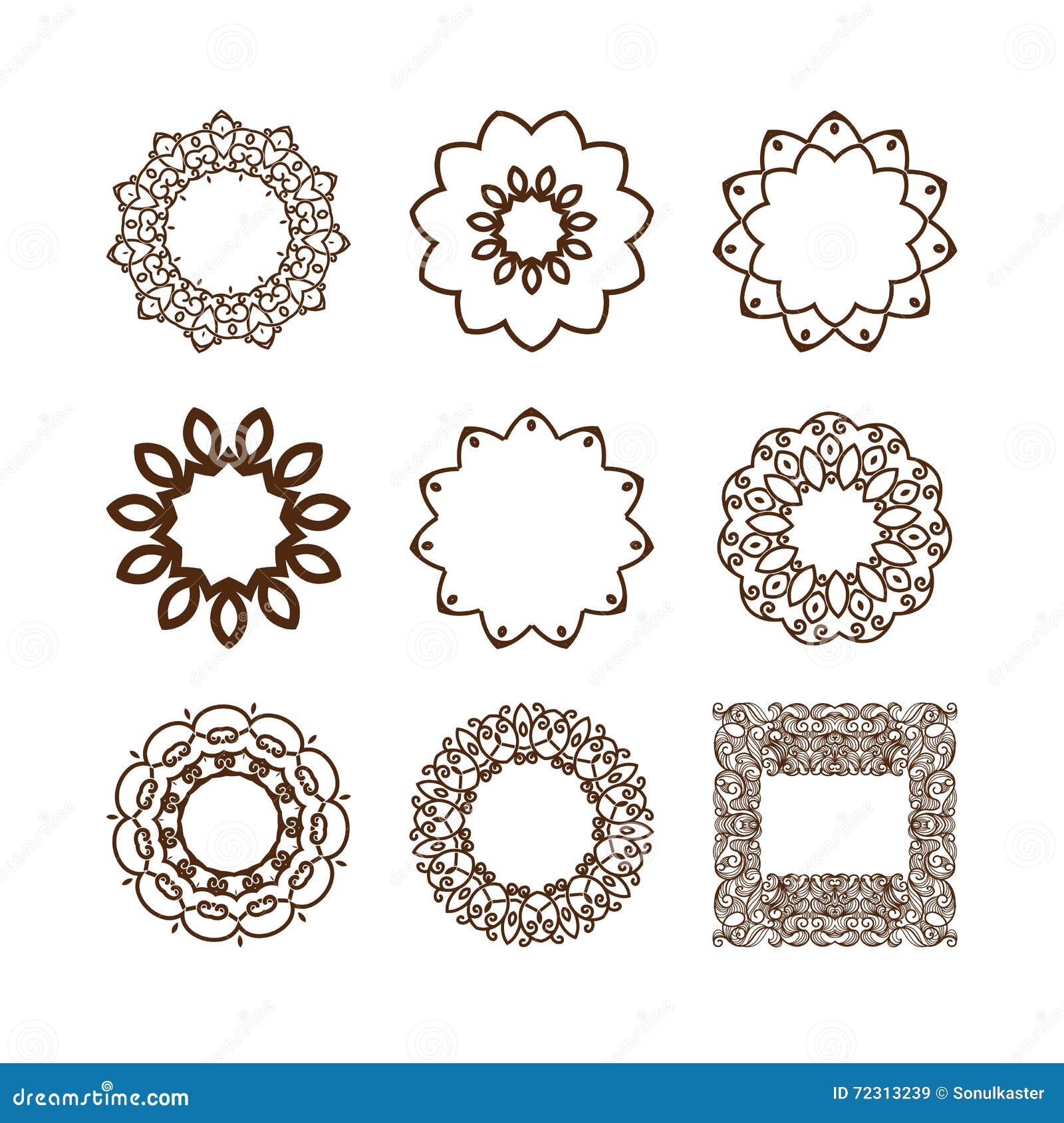 Set of Simple Linear Monograms. Stock Vector - Illustration of ...