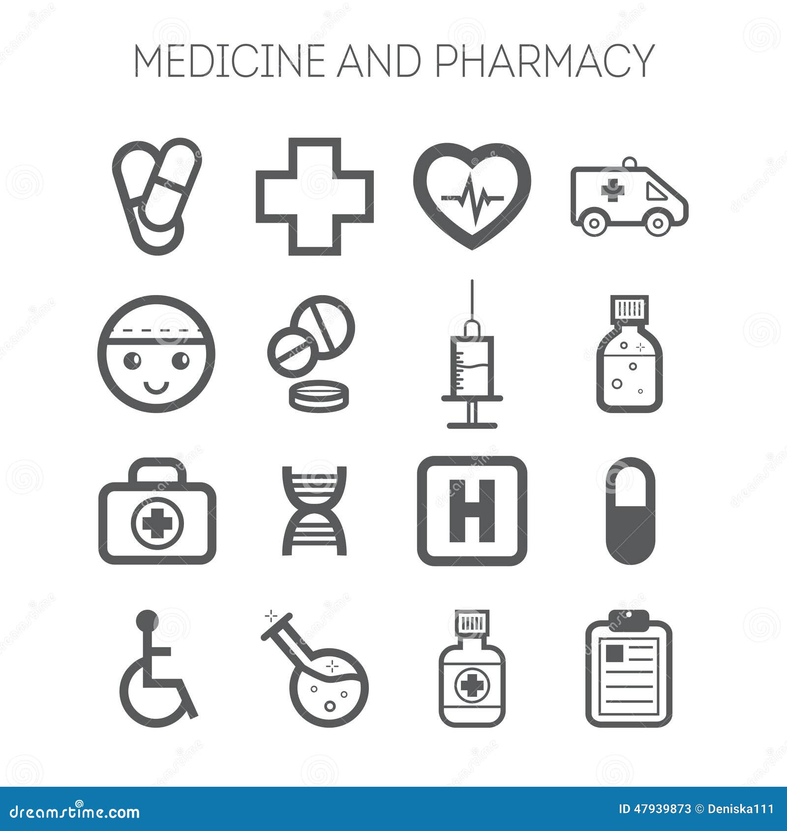 Set of Simple Medical Icons Stock Vector - Illustration of bubble ...