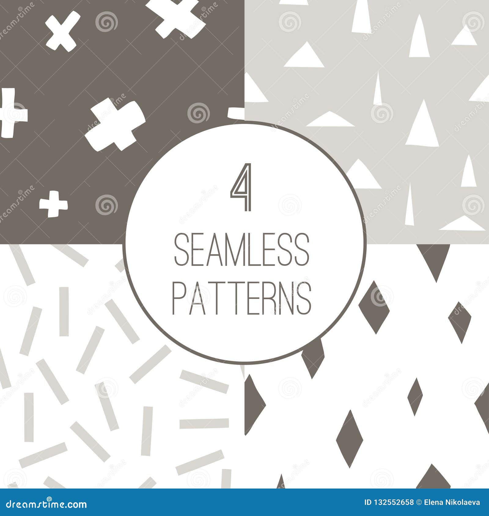 Set with 4 Simple Minimalistic Seamless Patterns Stock Vector ...