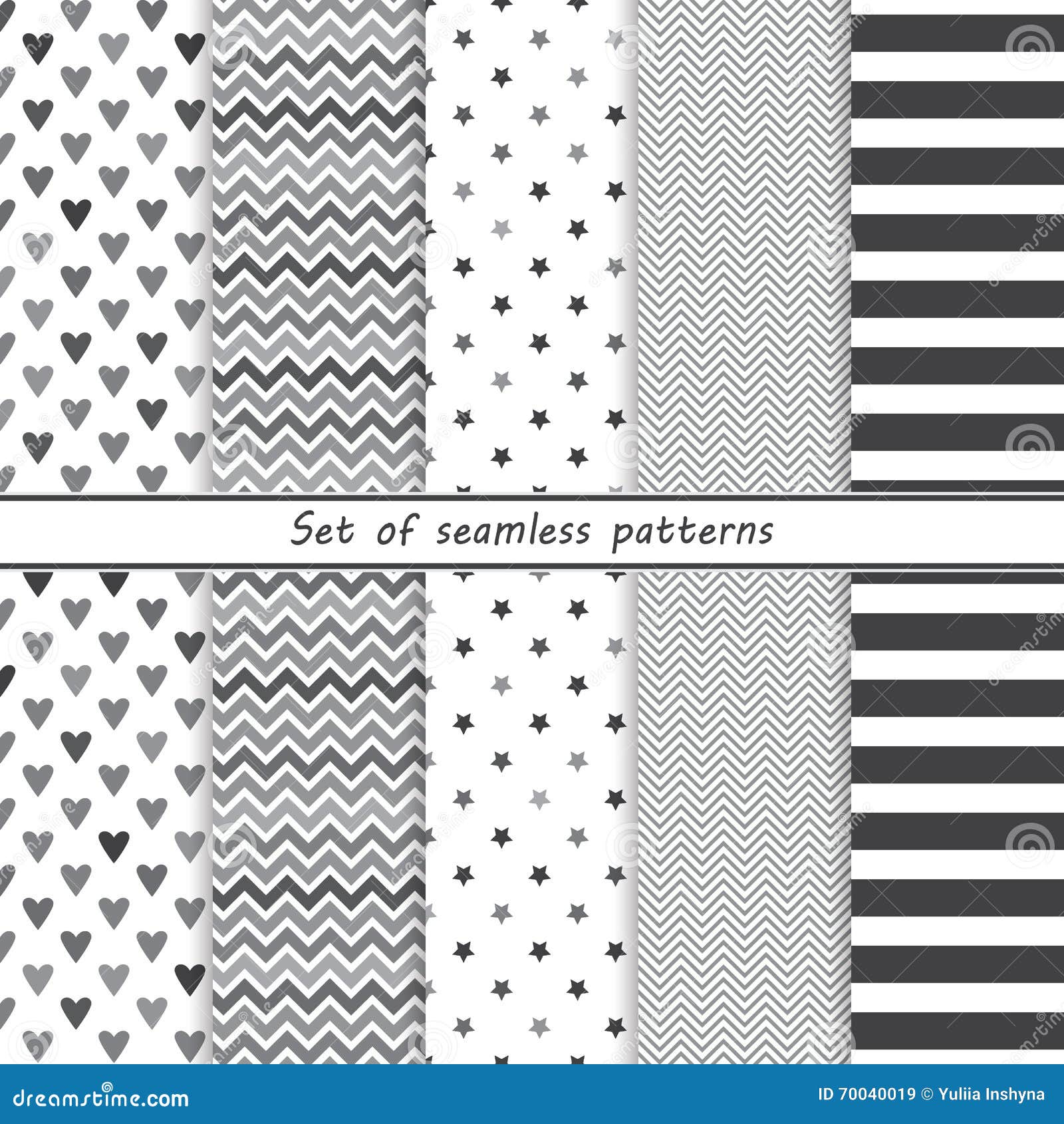 A Set of Simple Monochrome Seamless Patterns Stock Vector ...