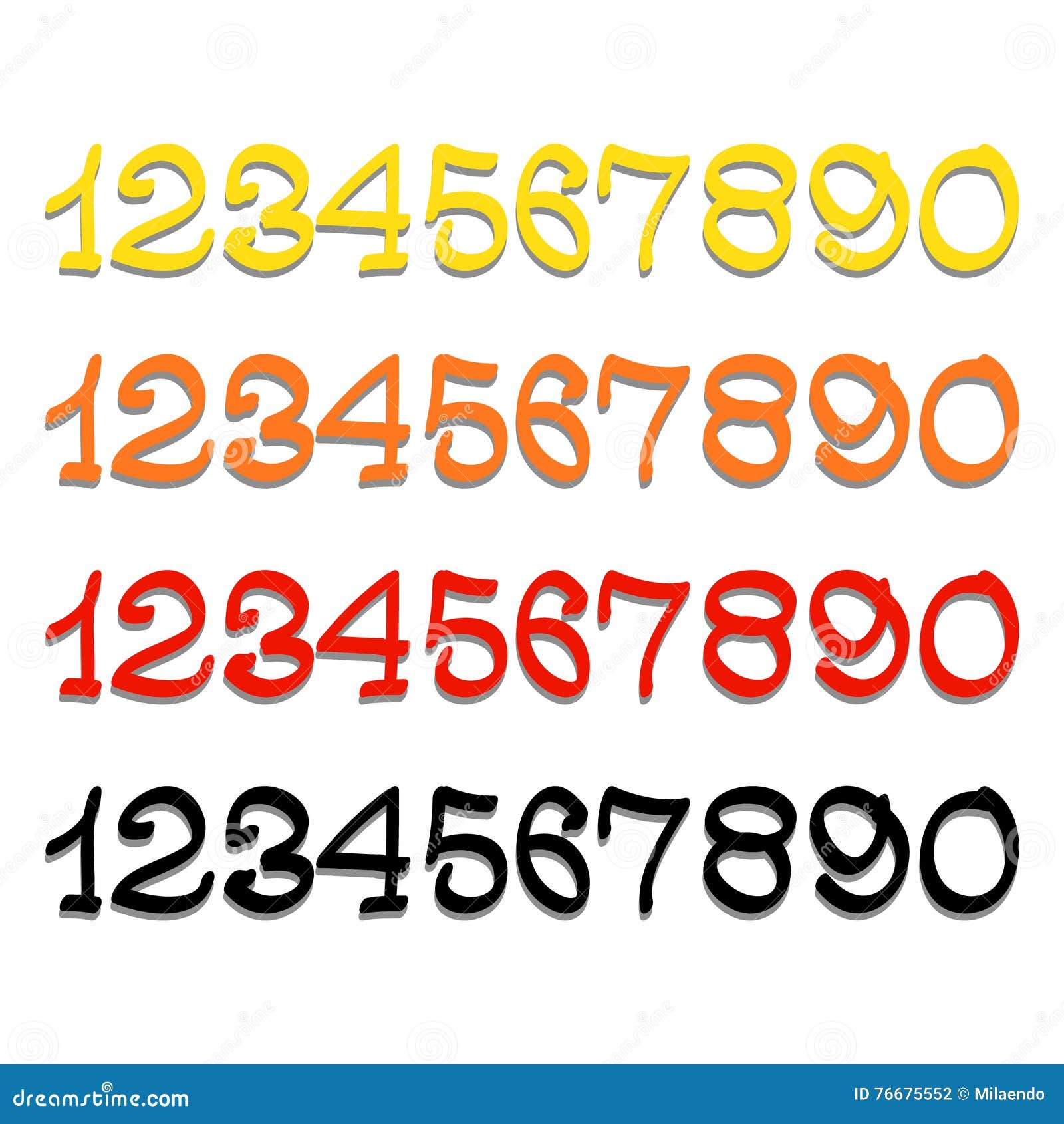 The set of simple numbers stock vector. Illustration of numeral - 76675552
