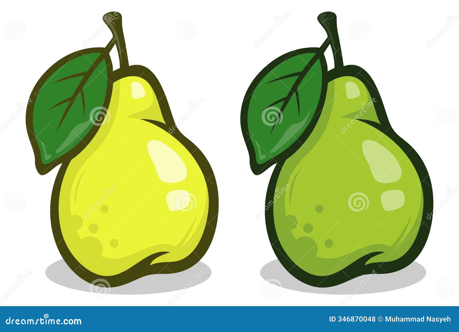 Simple Pear Fruit Set As Stickers, Templates, and Signs, Editable ...