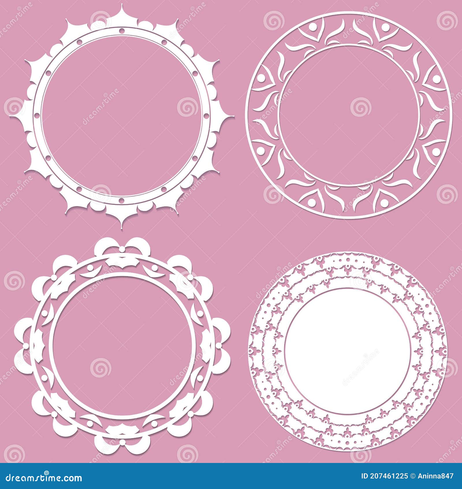 Set of Simple Round Frames, Template for Design Stock Vector ...