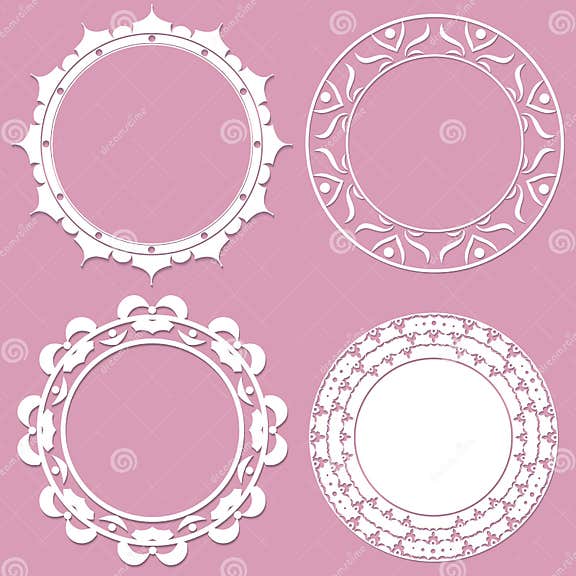 Set of Simple Round Frames, Template for Design Stock Vector ...