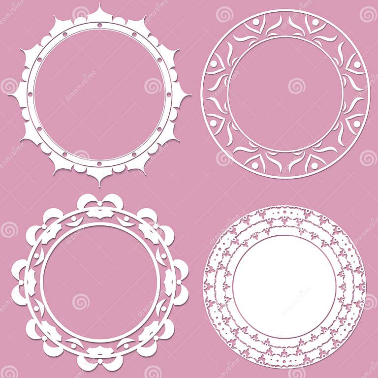 Set of Simple Round Frames, Template for Design Stock Vector ...