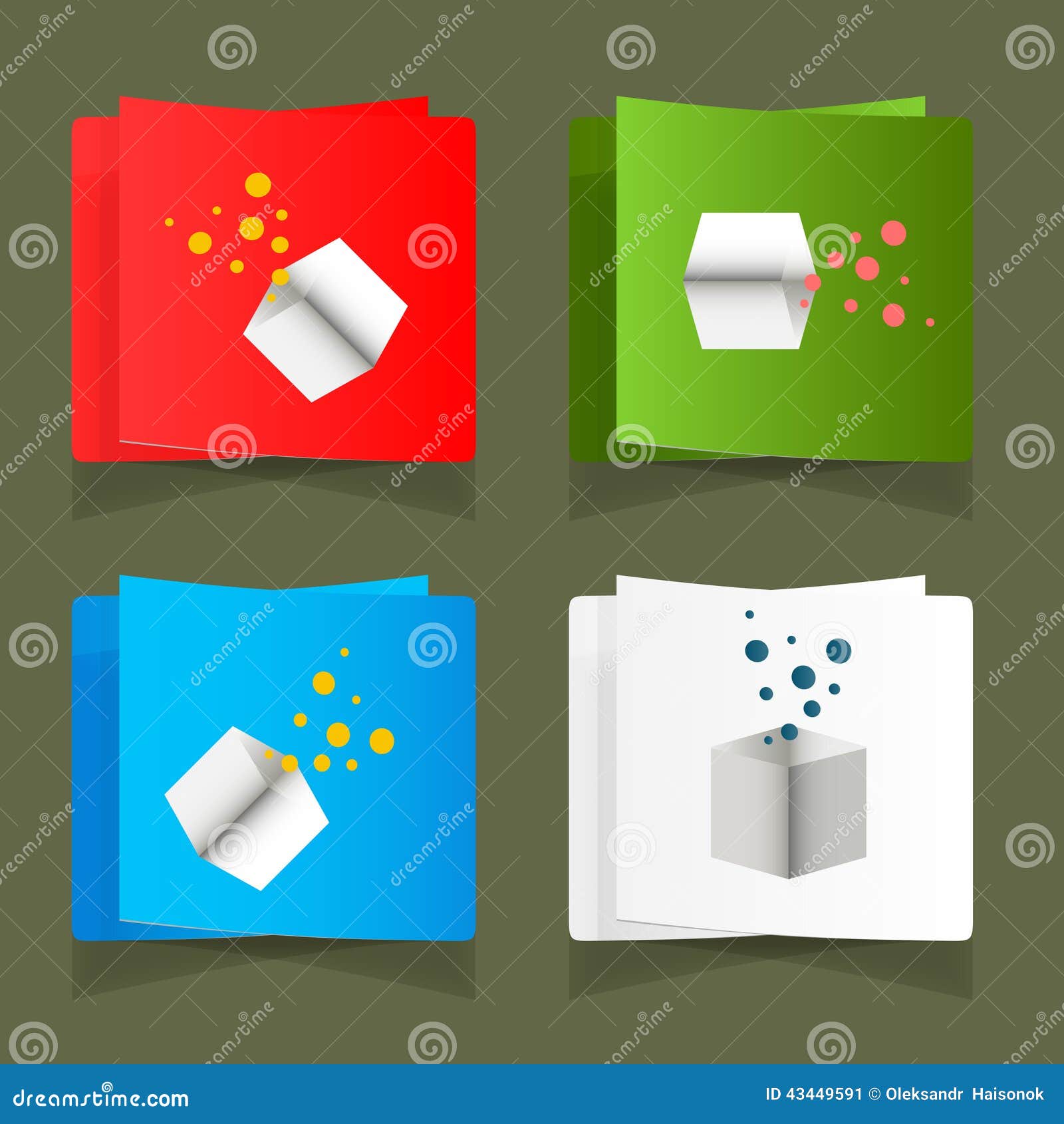 Set of Simple Square Packages for Packing Stock Vector - Illustration ...