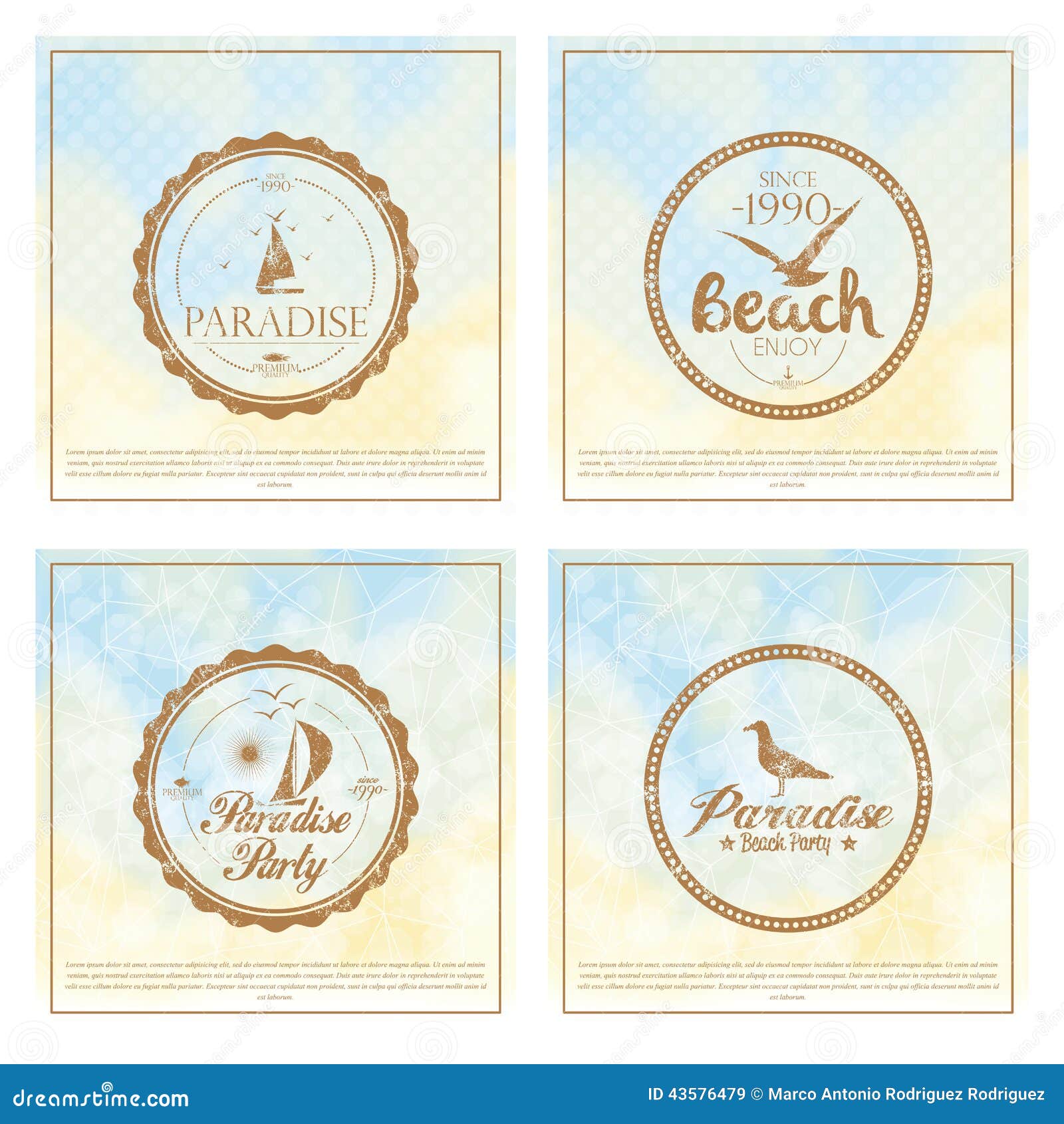 Set of Simple Stylish Color Beach Related Label Stock Illustration ...