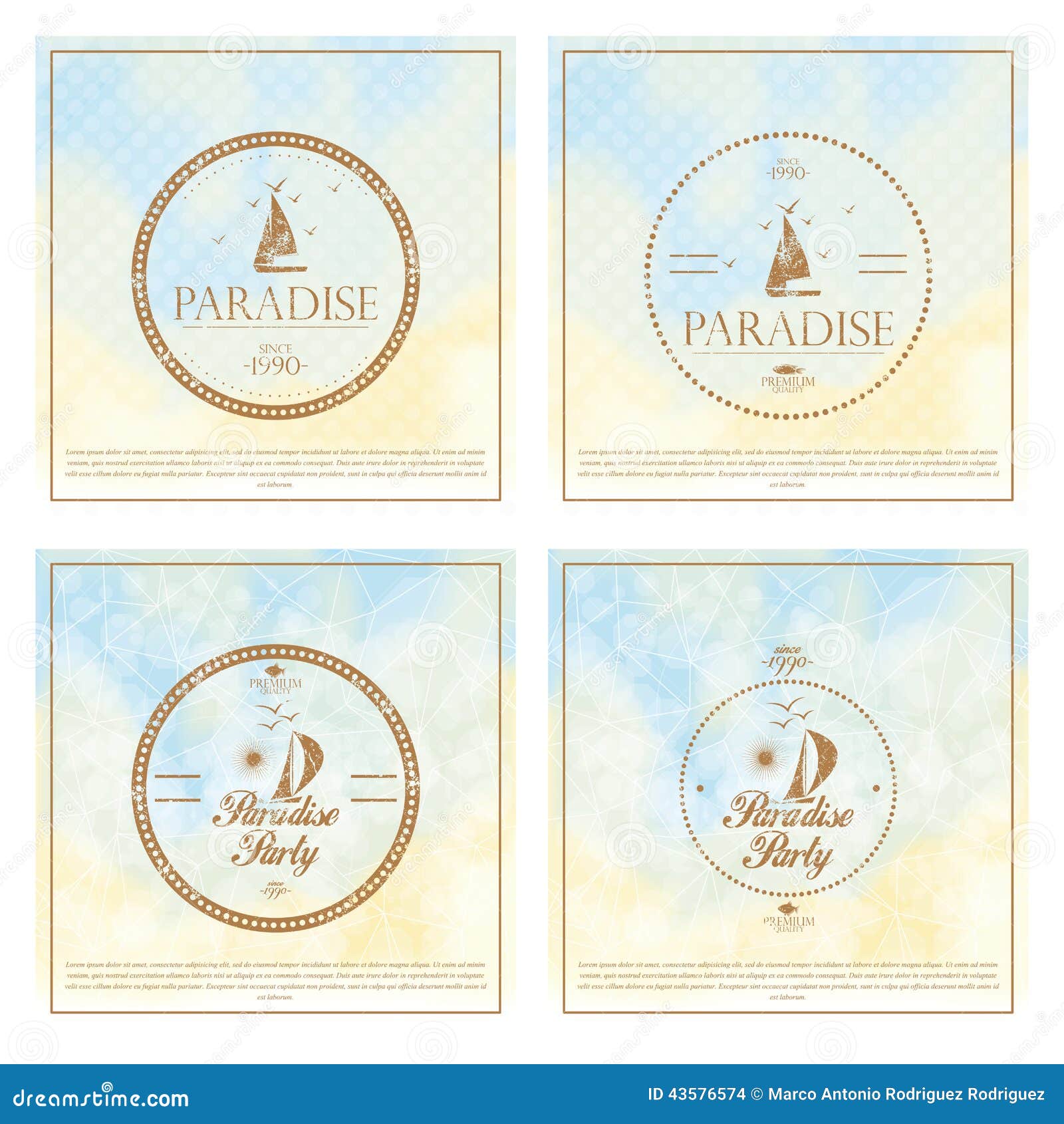 Set of Simple Stylish Color Beach Related Label Stock Illustration ...