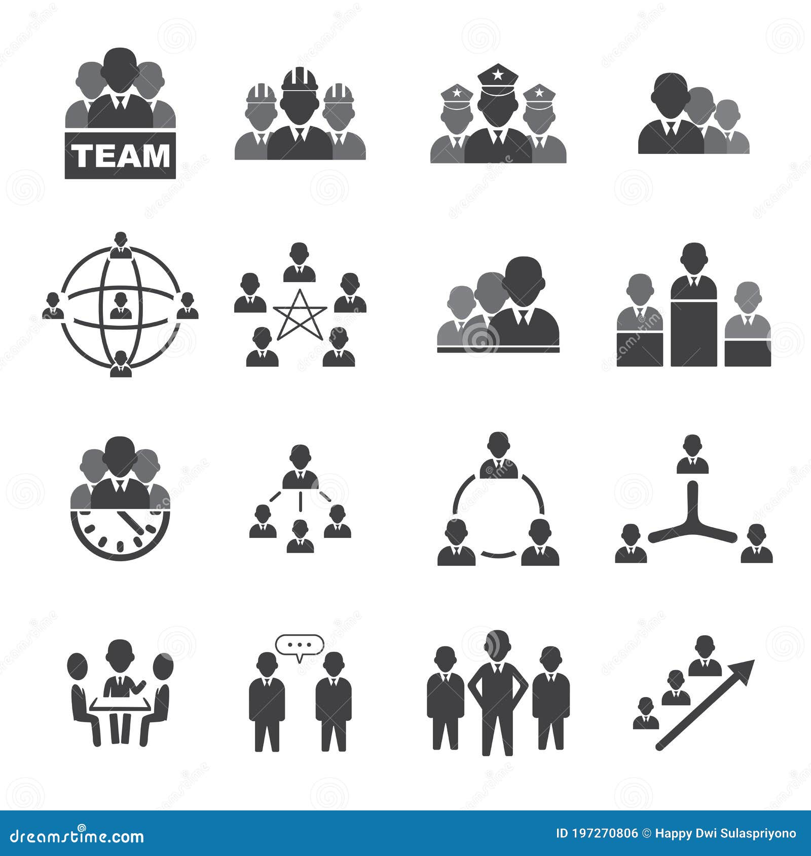 Set Of 16 Simple Teamwork Icons Vector Illustration | CartoonDealer.com ...