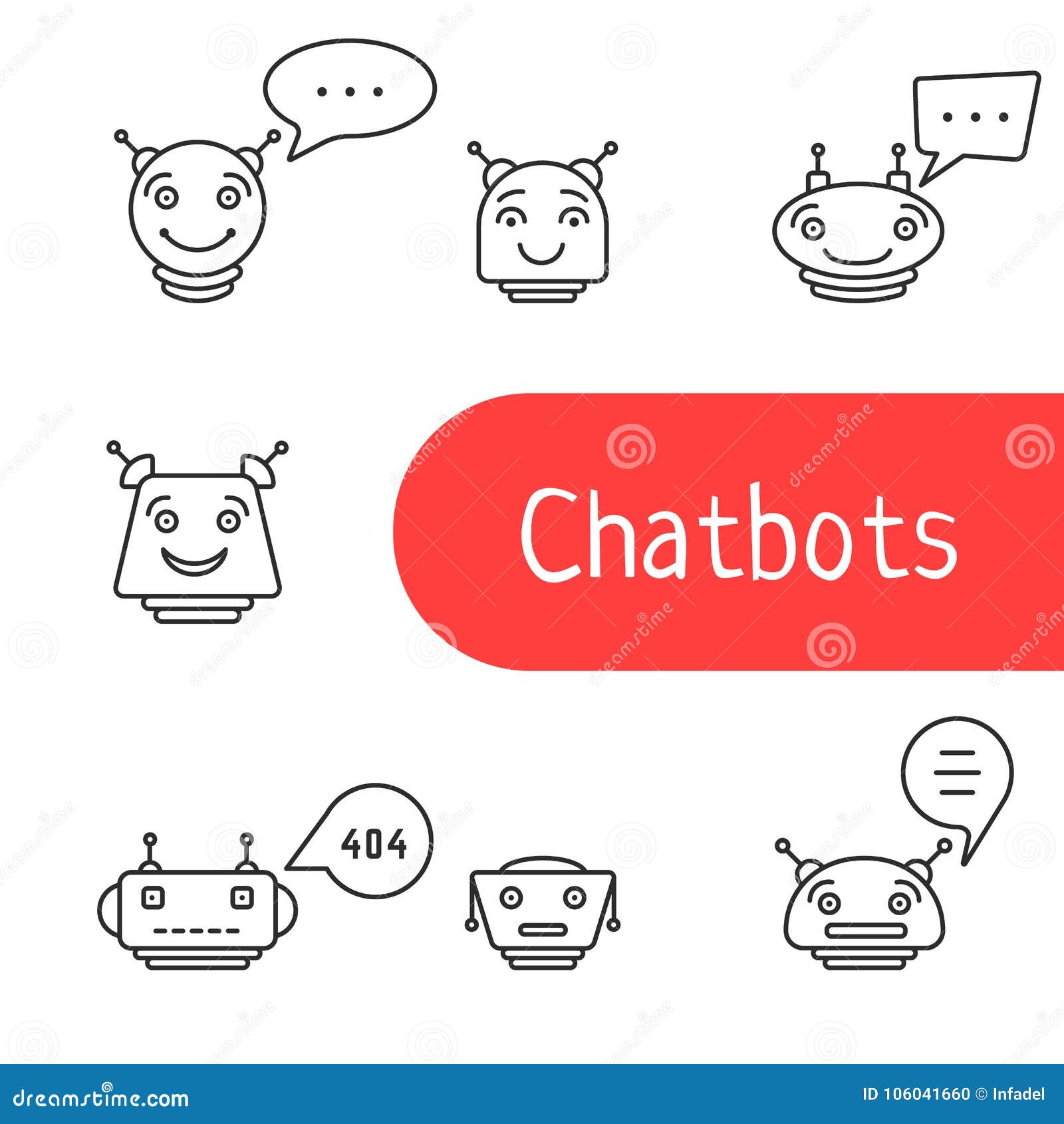 Set of Simple Thin Line Chatbot Icon Stock Vector - Illustration of ... Set of Simple Thin Line Chatbot Icon Stock Vector - Illustration of ...