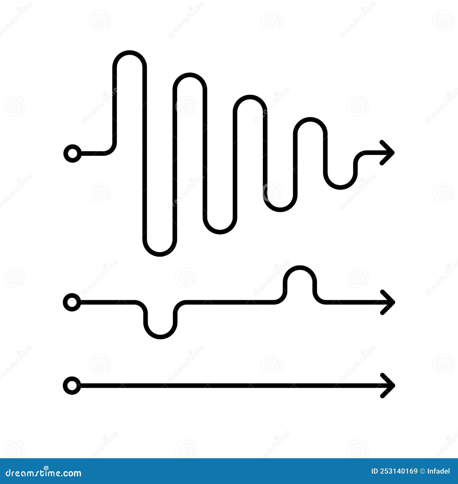 Set of Simple Thin Lines Like Pathway Stock Vector - Illustration of ...