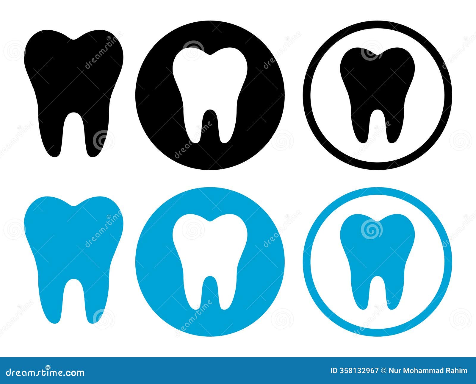 Simple Tooth Illustrations Cartoon Vector | CartoonDealer.com #32945011