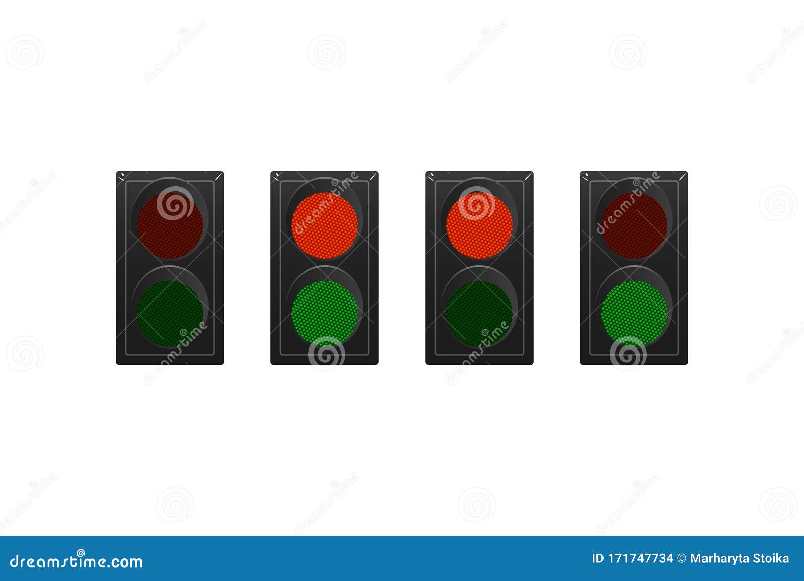 Set of Simple Traffic Lights. Stock Vector - Illustration of control ...