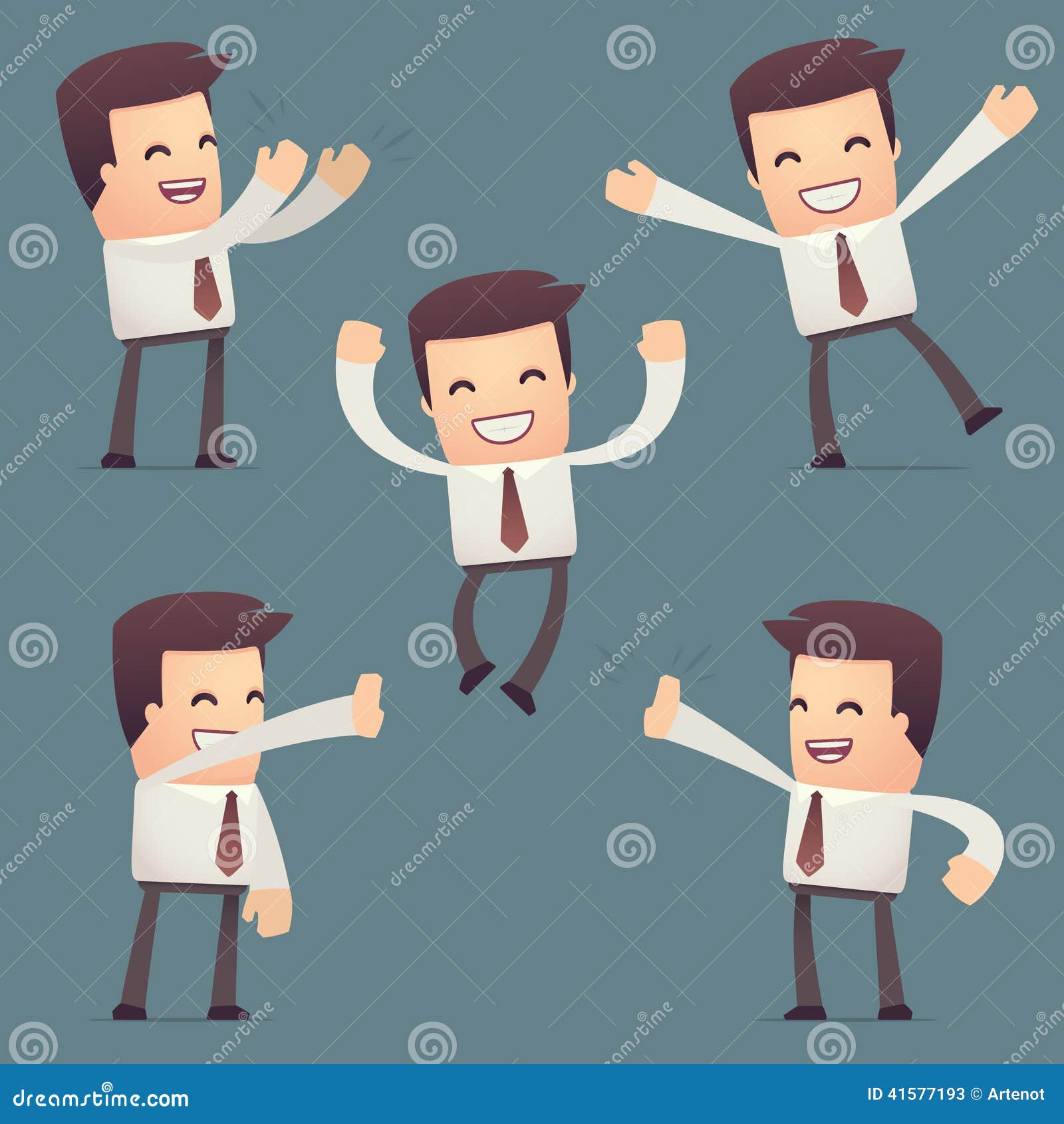 Universal Characters In Different Poses. Icon Cartoon Vector ...