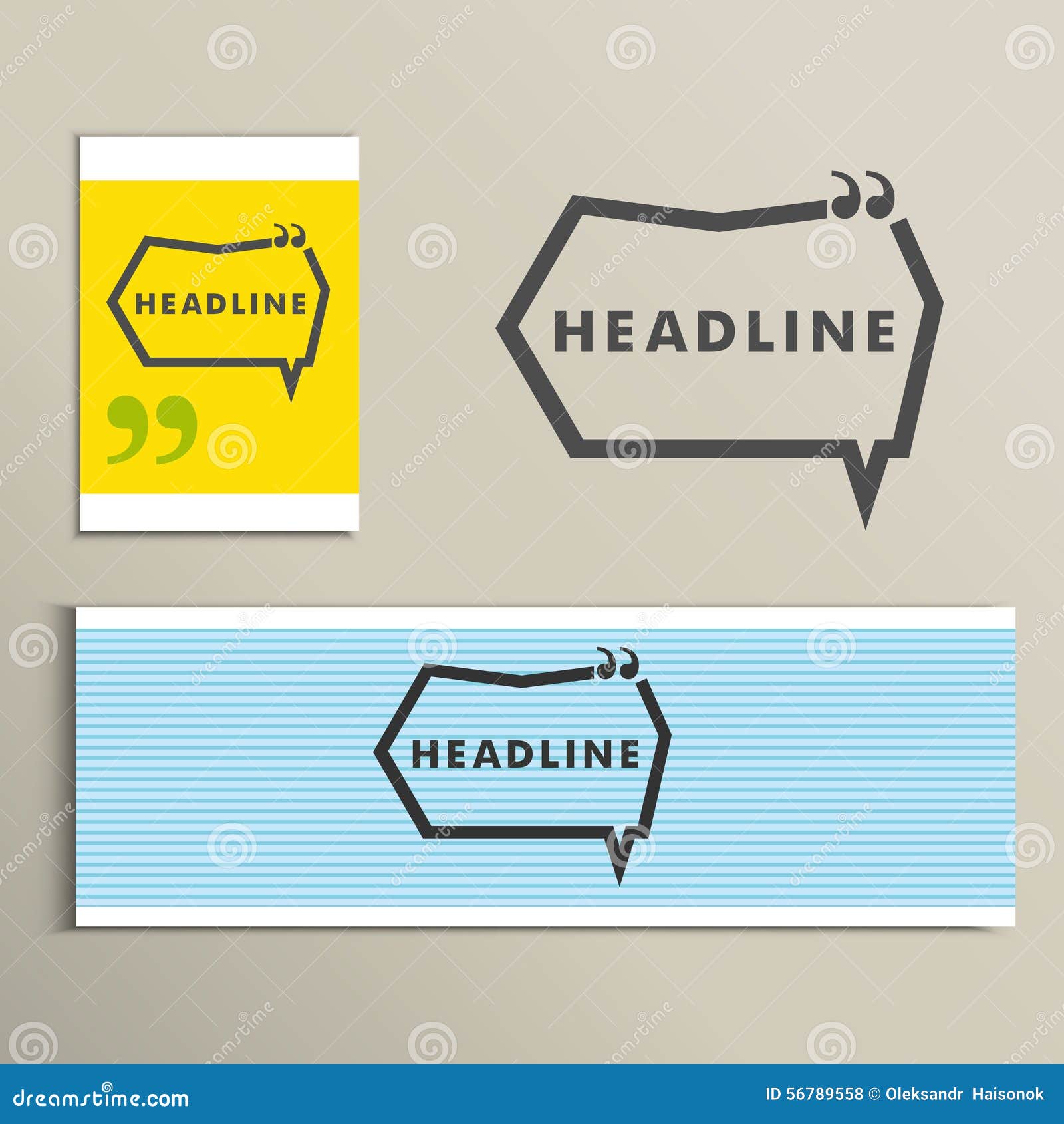 Set Simple Vector Banners with Speech Bubbles Stock Vector ...