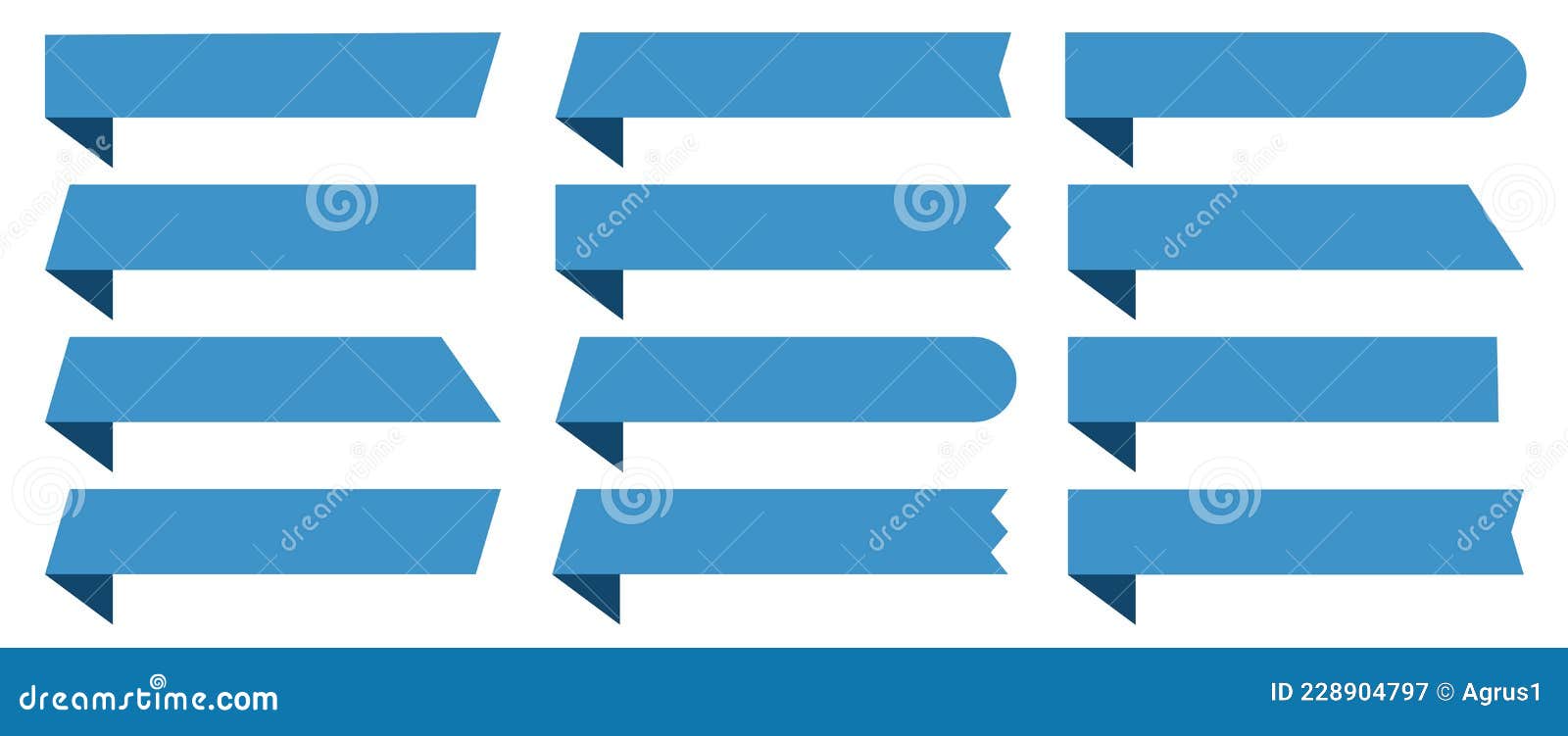 Set of Simple Vector Blue Label Banner on White Background Stock Vector ...