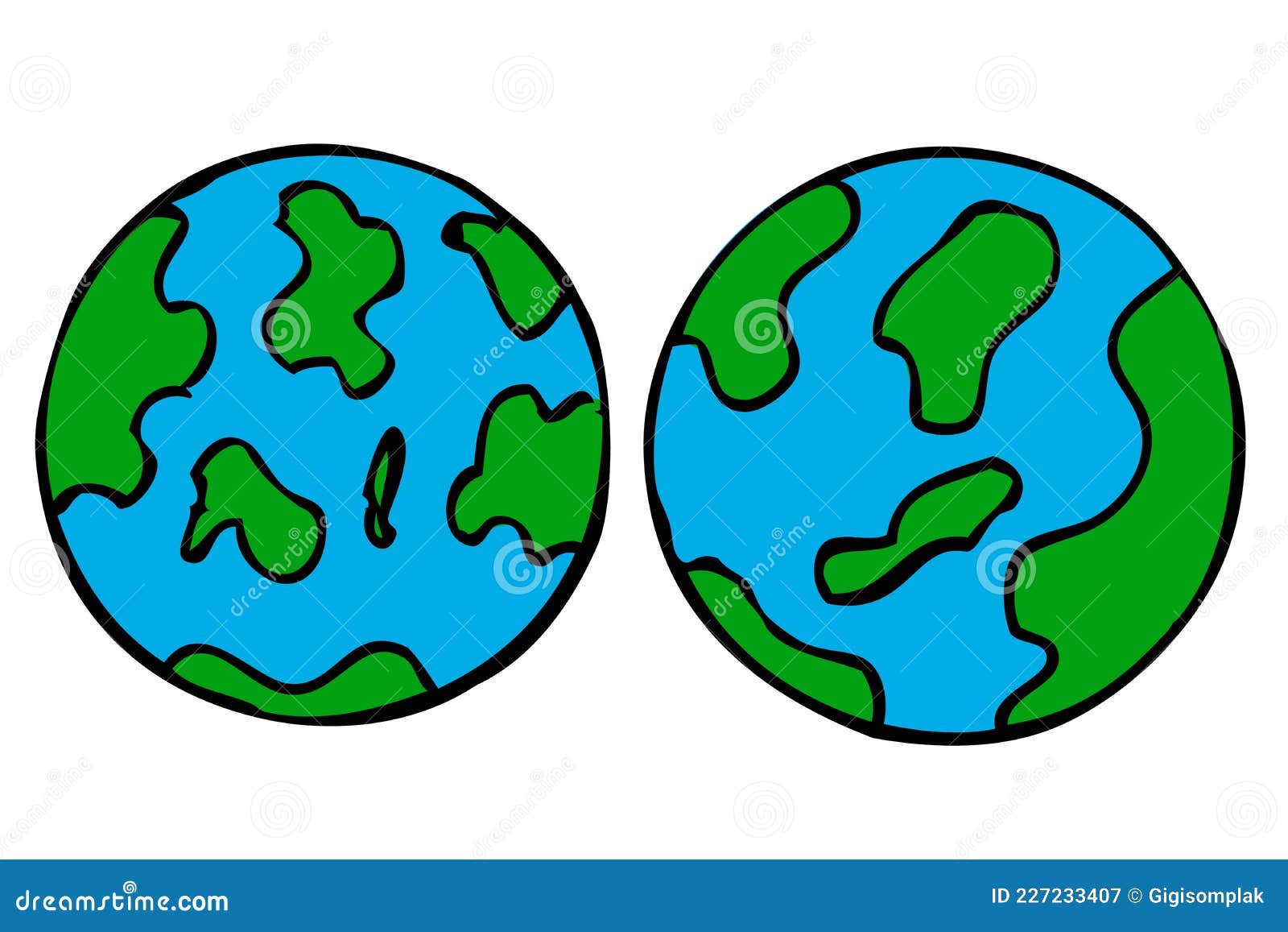 Set Simple Vector Hand Draw Sketch of Earth Stock Vector - Illustration ...
