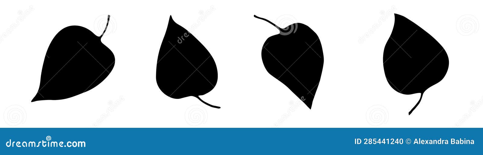 Set of Simple Vector Leaves on White Background. Stock Vector ...