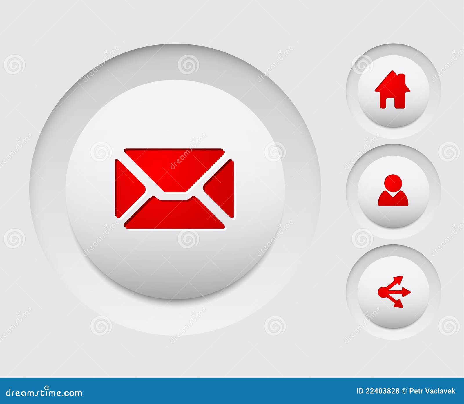 Set of Simple Vector Web Circle Buttons Stock Vector - Illustration of ...