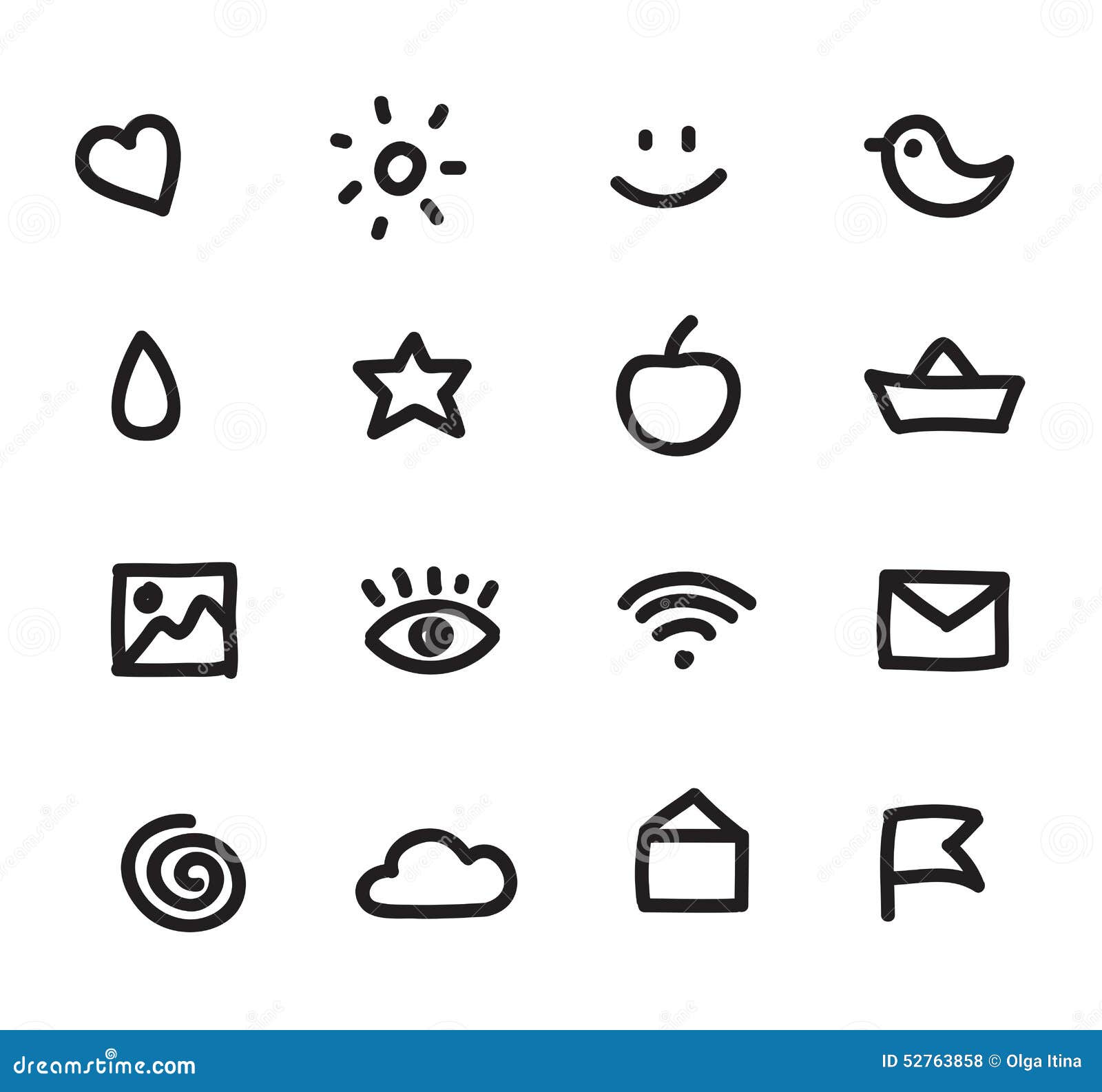 Set of simple web icons stock illustration. Illustration of bird - 52763858