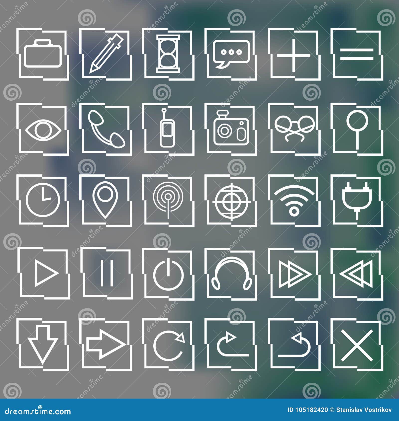 Set of Simple White Icons for Web Design Vector Stock Vector ...